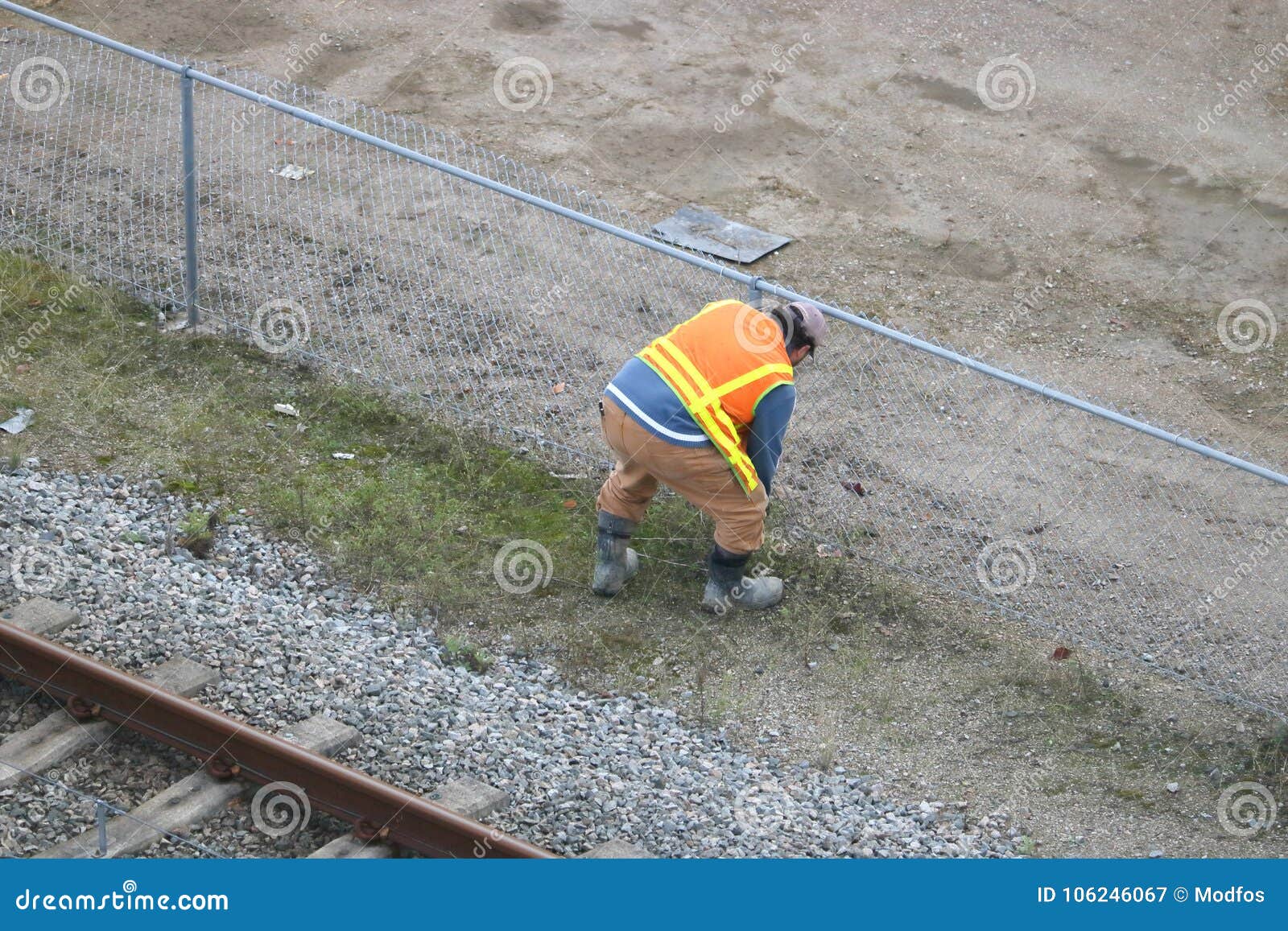 Construction Worker Building Fence Editorial Photography - Image of ...