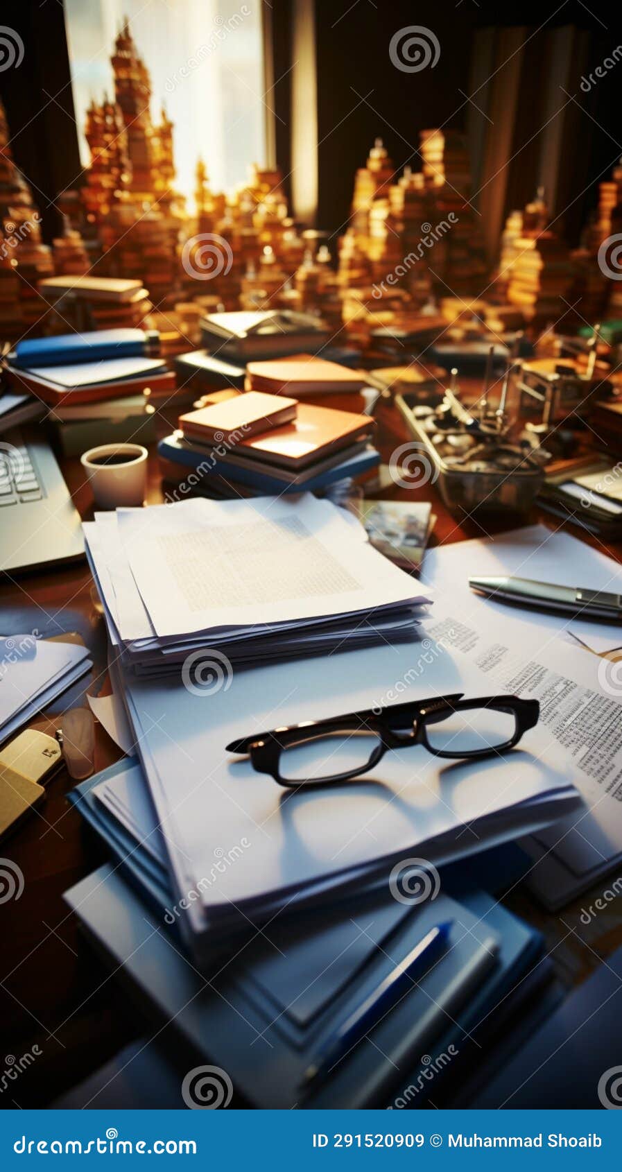 High Angle View Corporate Papers Spread Methodically on Desk, a Scene ...