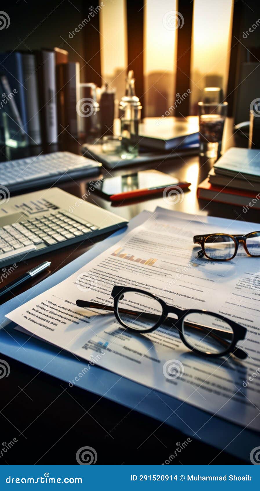 High Angle View Corporate Papers Spread Methodically on Desk, a Scene ...