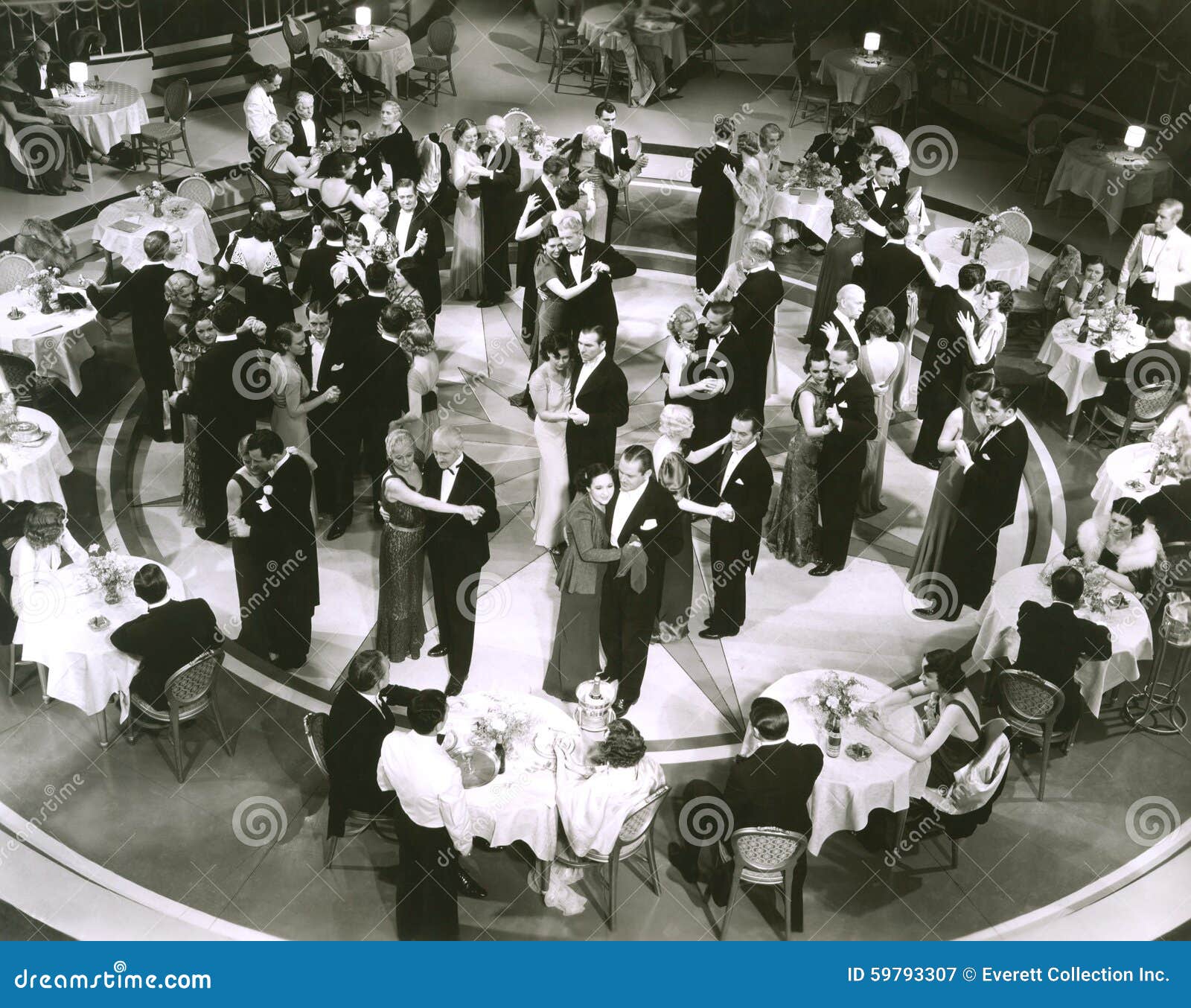 High Angle View of Couples Dancing in Nightclub Stock Image - Image of ...