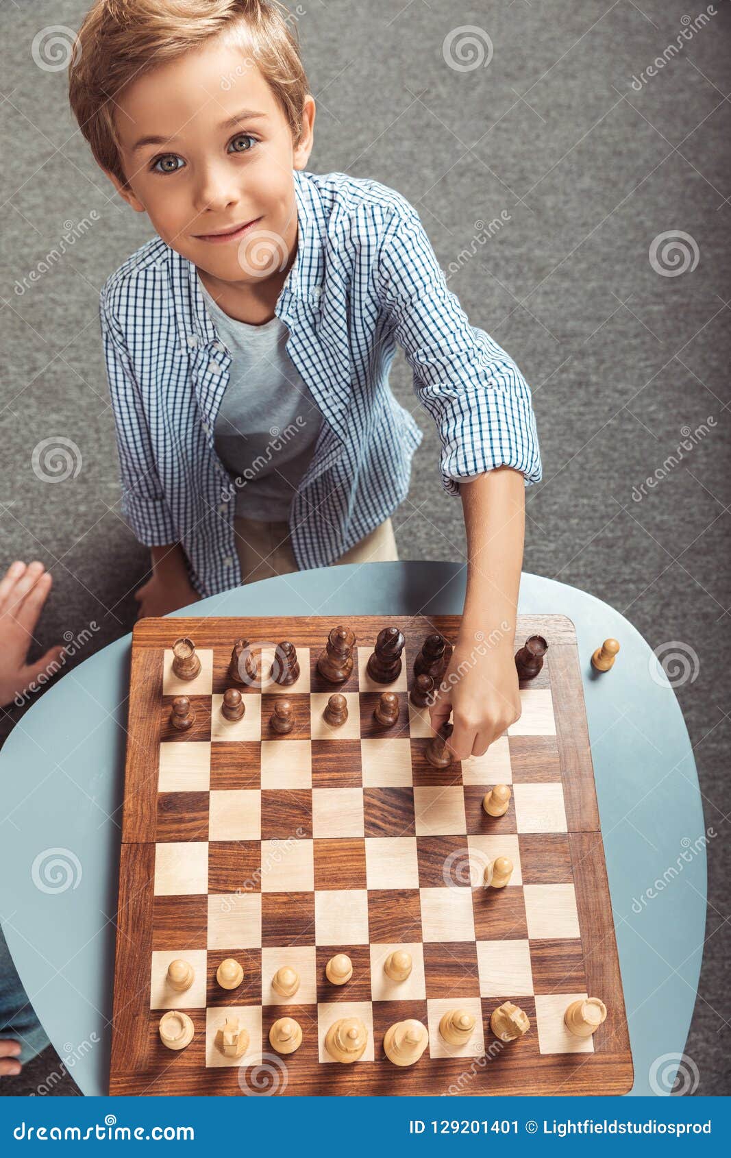 High Angle View of Cute Little Boy Stock Image - Image of beautiful ...