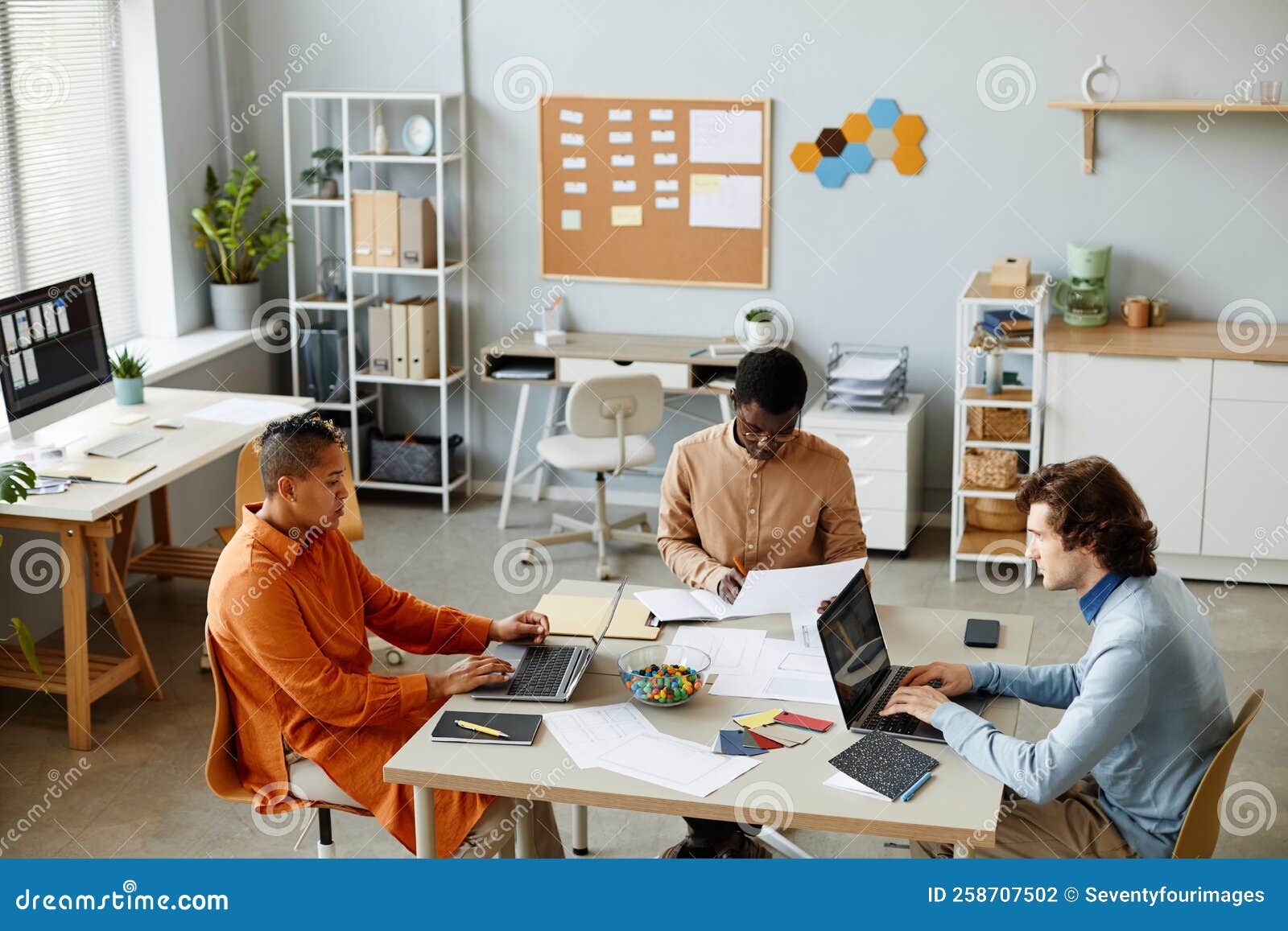 Team of Three People in it Office Stock Photo - Image of strategy ...