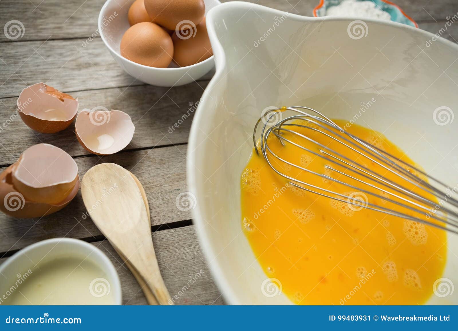 High Angle View of Egg Yolk in Container Stock Image - Image of food ...