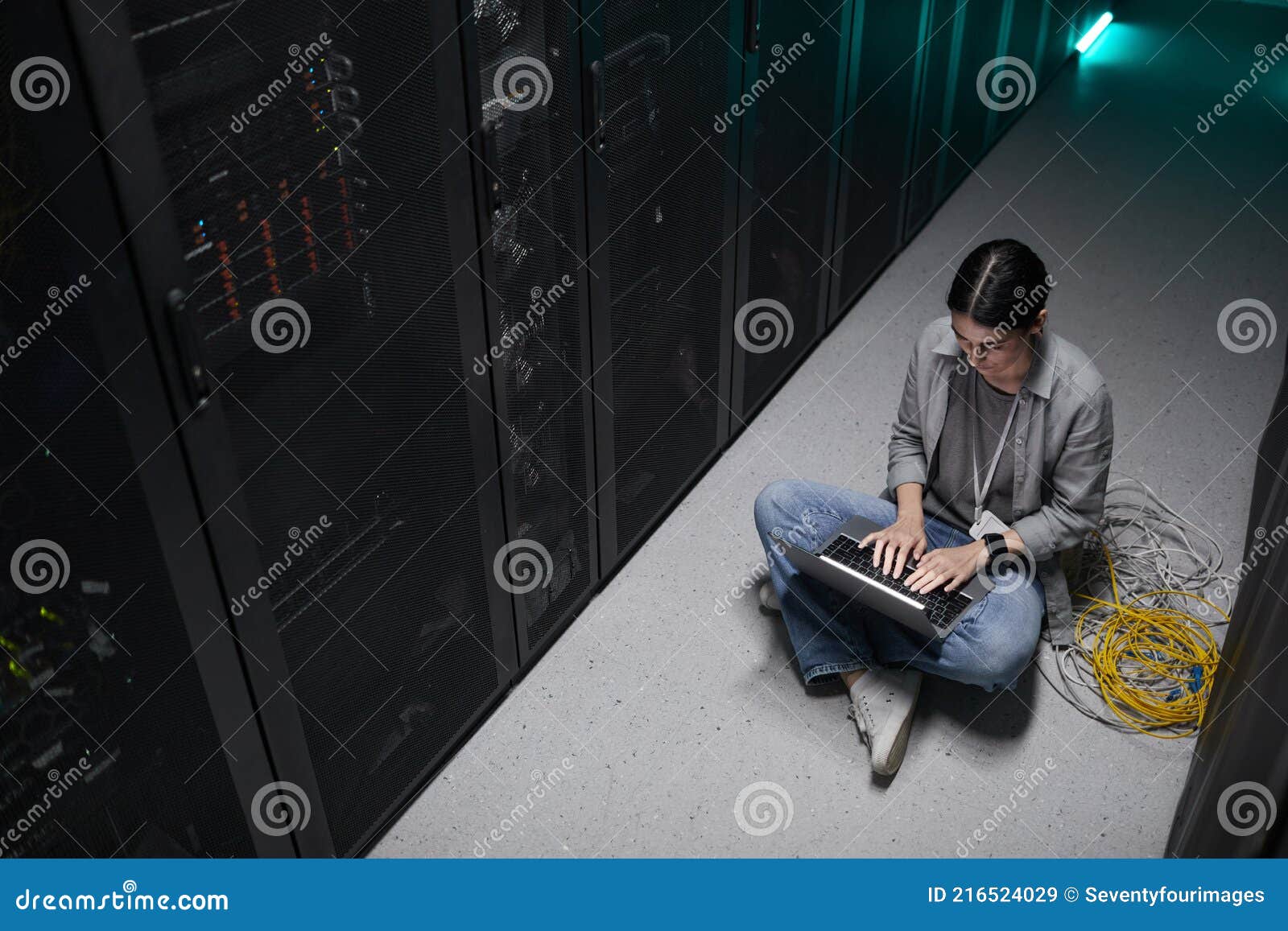 Female it Technician in Server Room Stock Image - Image of manager ...