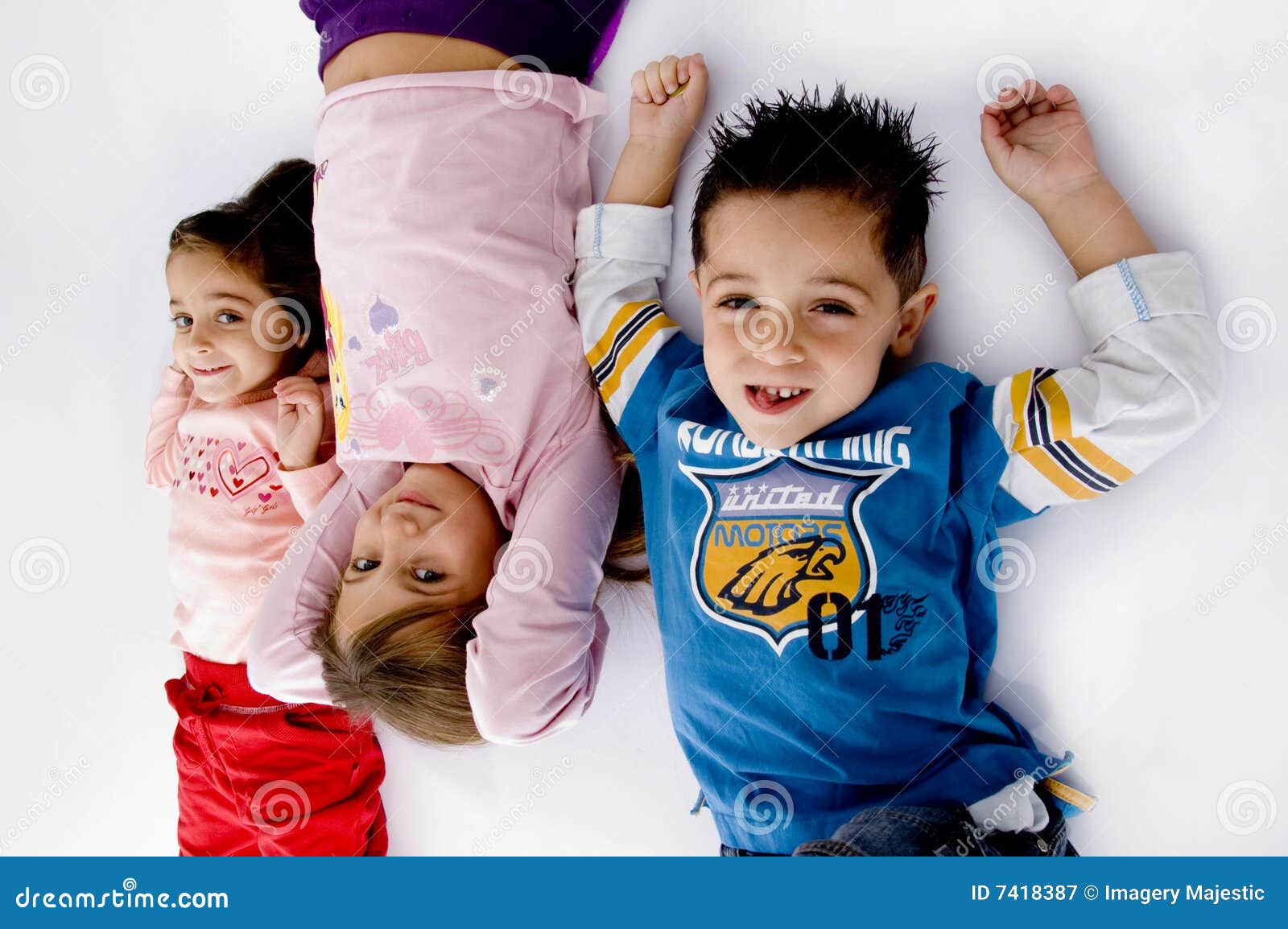 High Angle View of Little Children Stock Image - Image of children ...