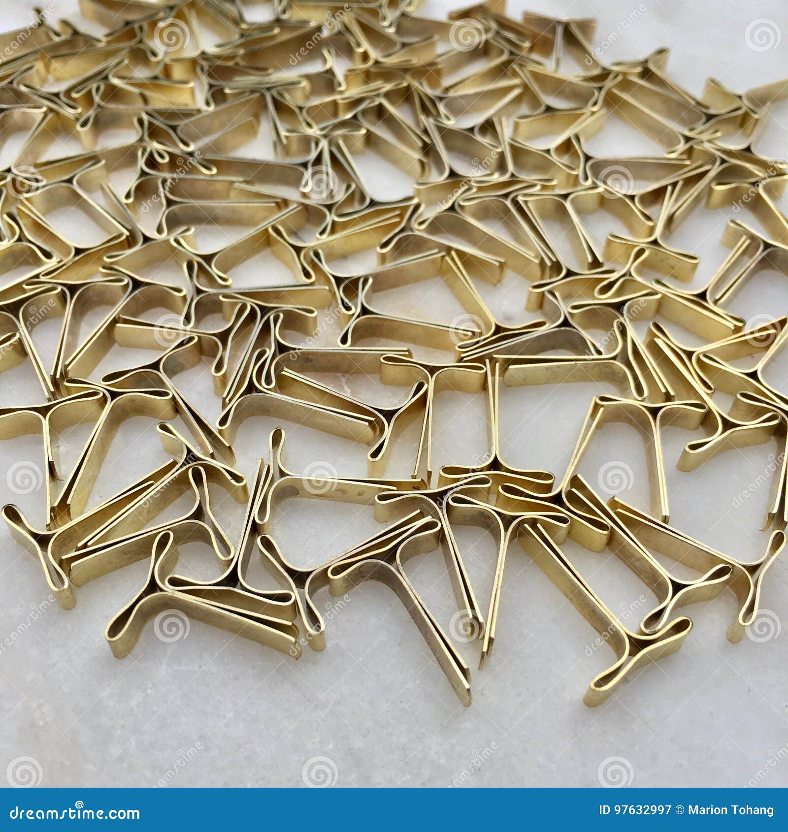 High Angle View of Locking Clips for Envelopes Stock Image - Image of ...