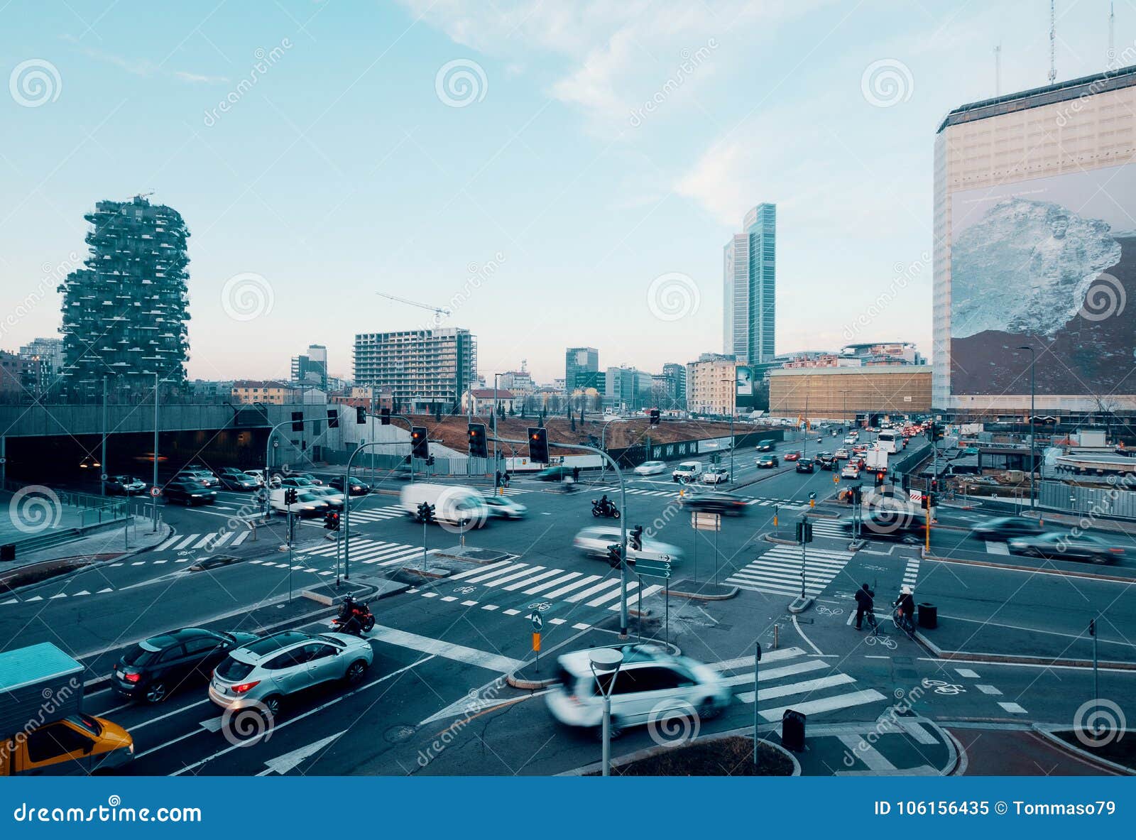 High Angle View of Modern City Traffic Congested Intersection Editorial ...
