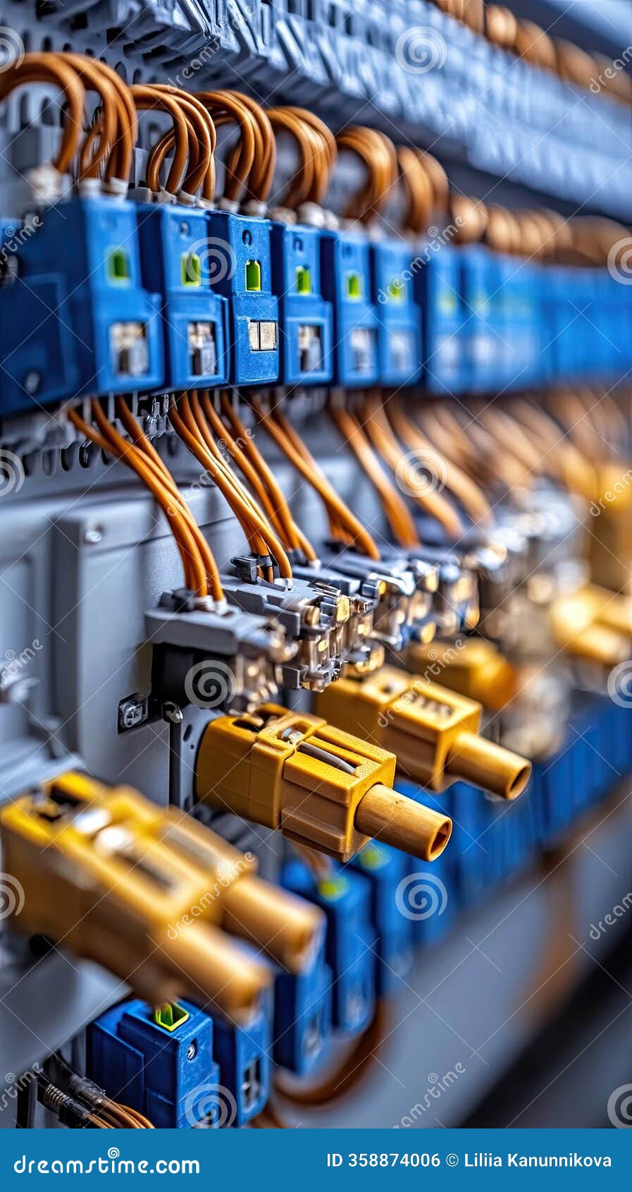 High-angle View of a Modern Control Panel Showcasing Electrical ...
