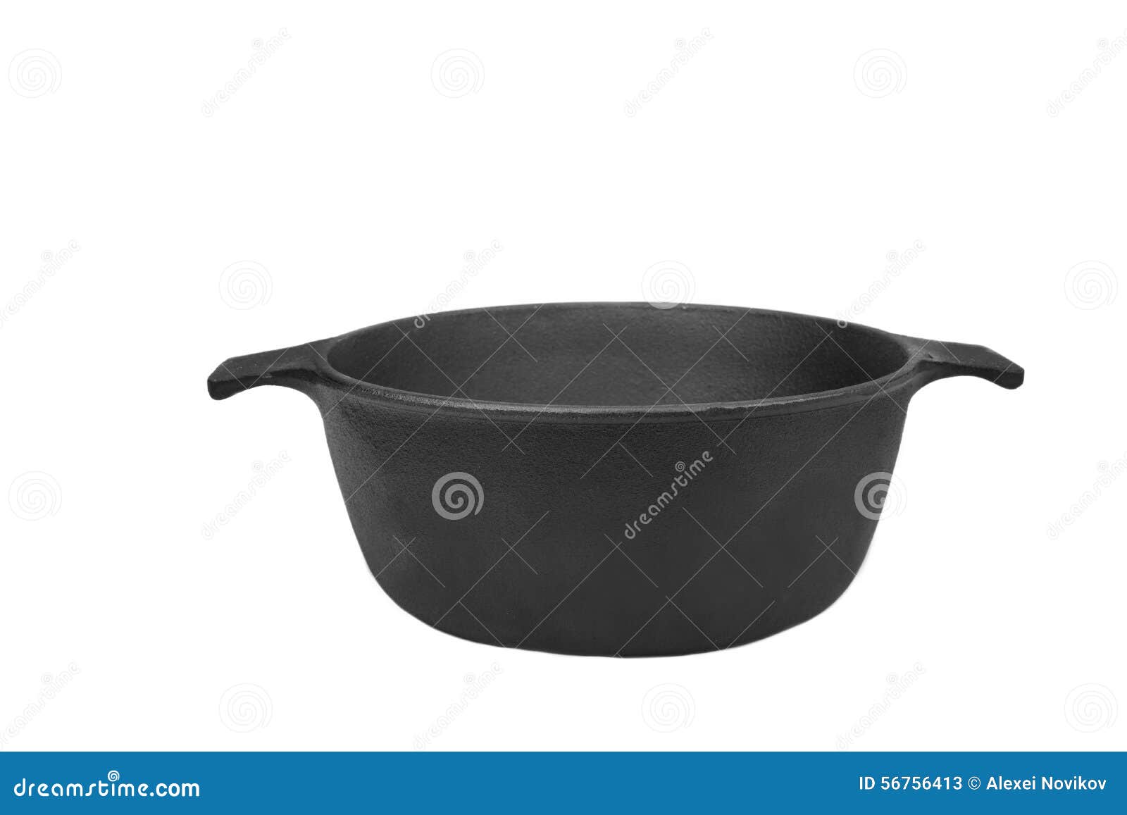 High Angle View on the Opened Cast Iron Pan Isolated Stock Image ...