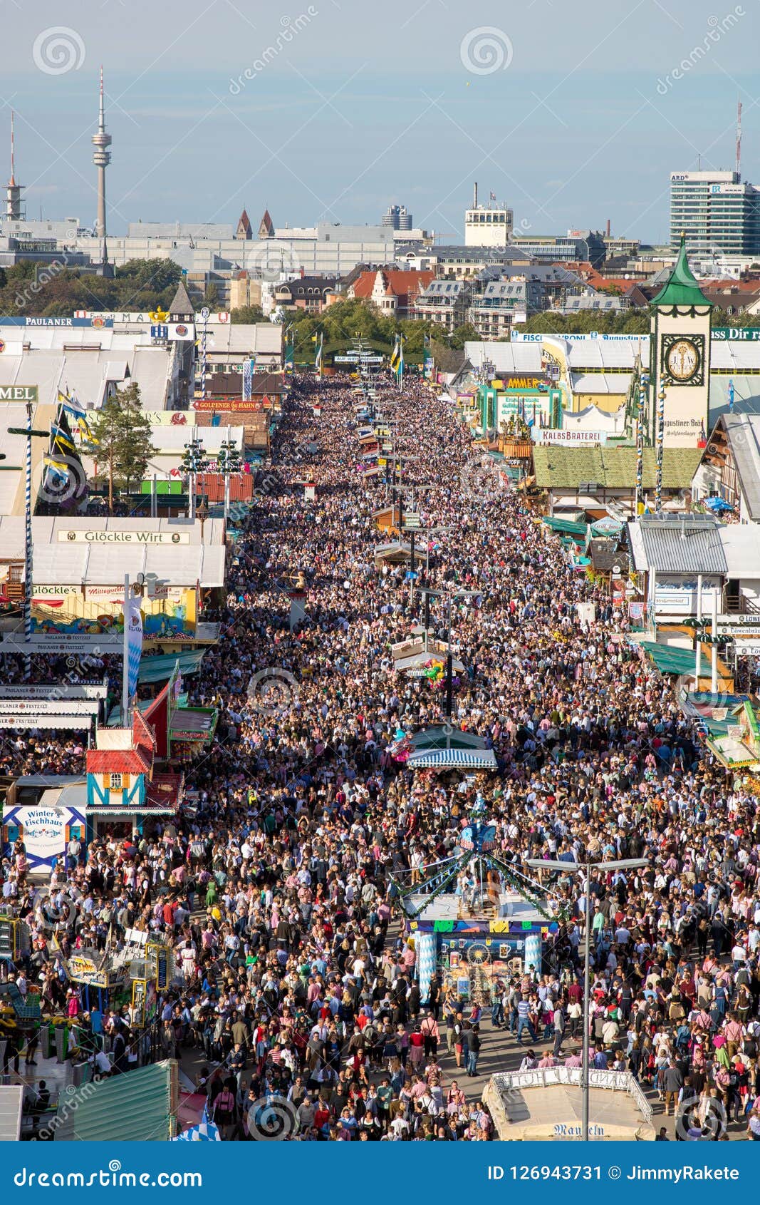 High Angle View on the Overcrowded Oktoberfest in Munich Editorial ...