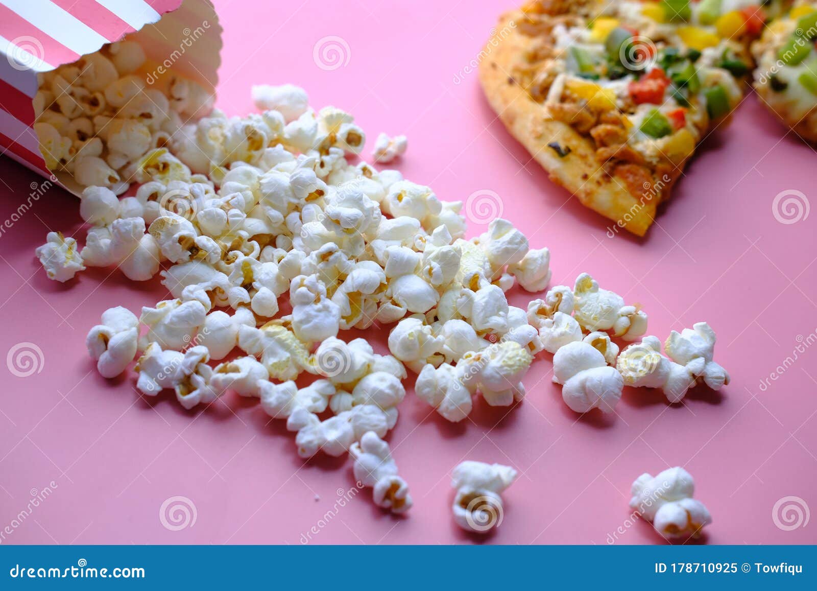Popcorn Pizza On A Dark Table Stock Photography | CartoonDealer.com ...