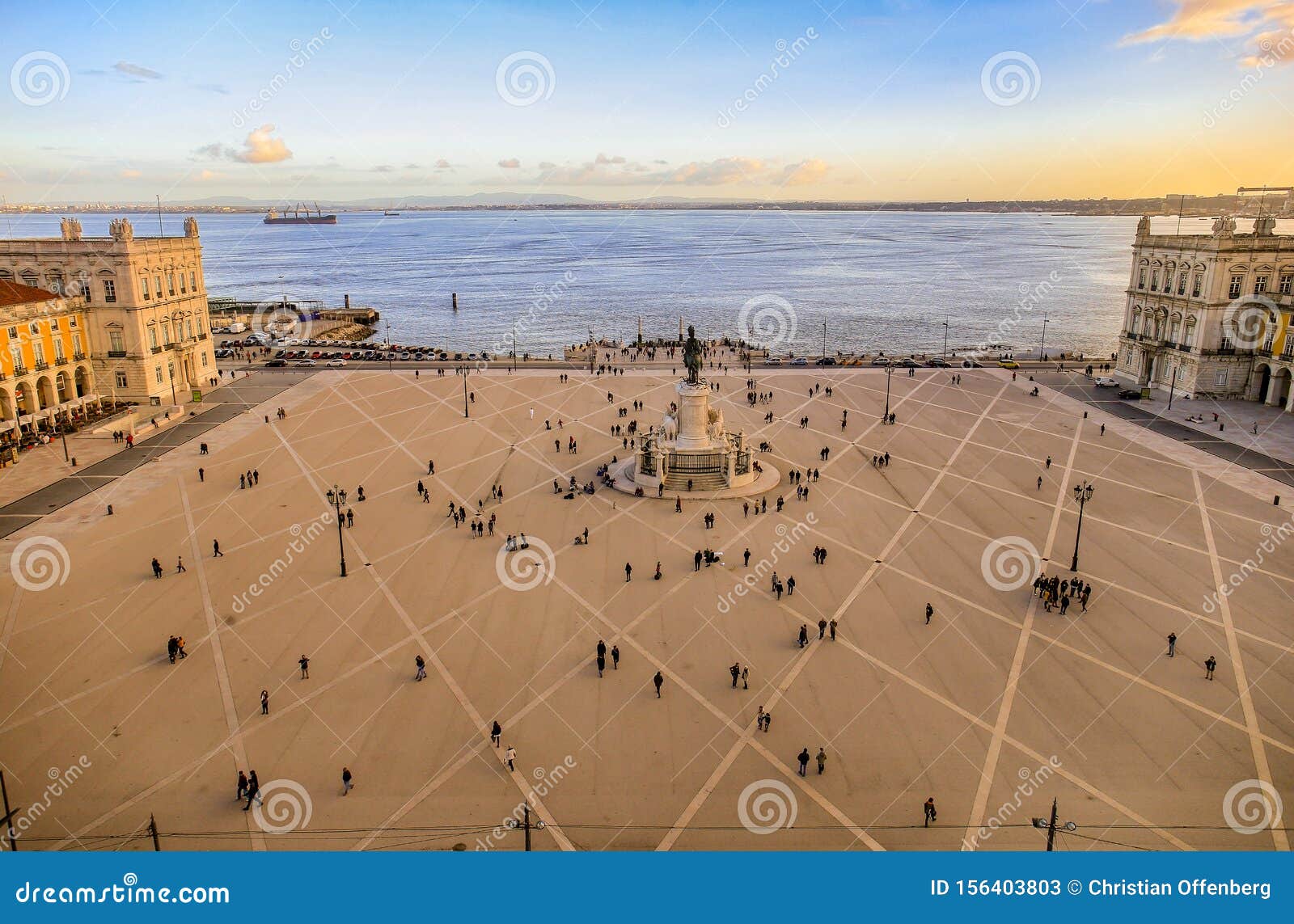 High Angle View of Praca Do Comercio Commerce Square Stock Image ...