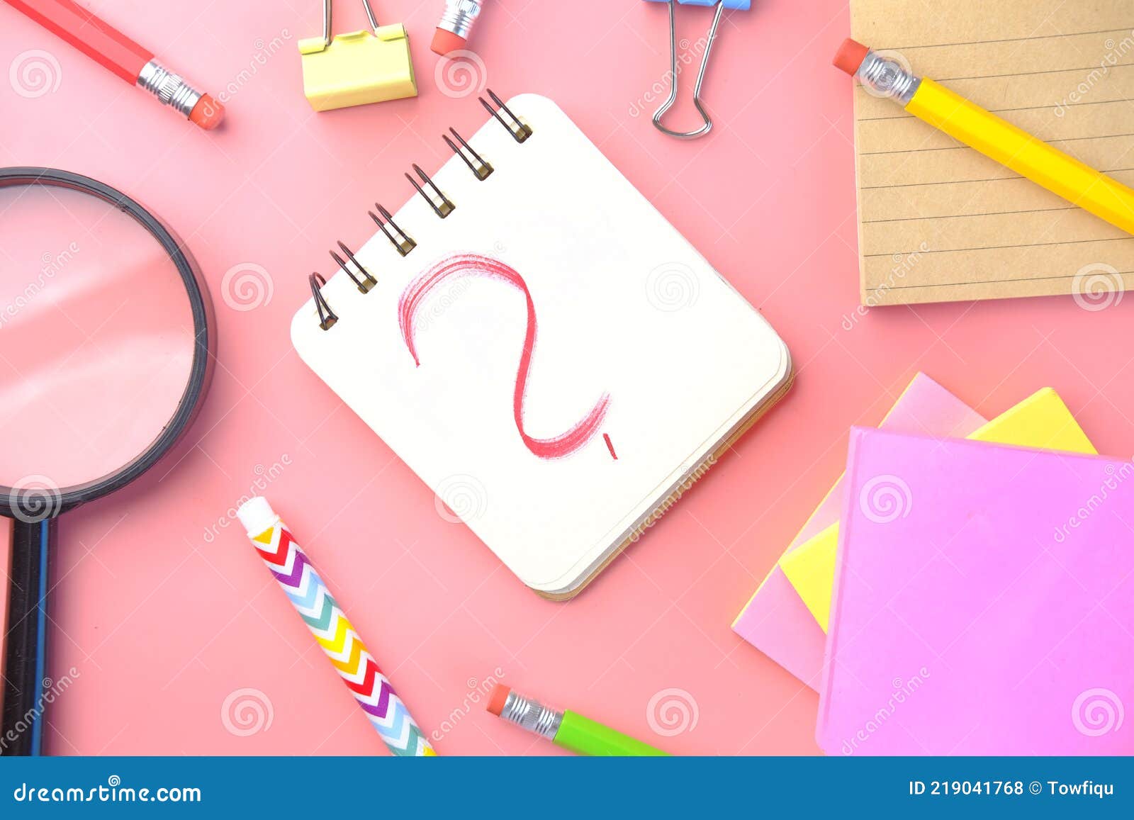 High Angle View of Question Mark on Paper on Office Desk Stock Photo ...