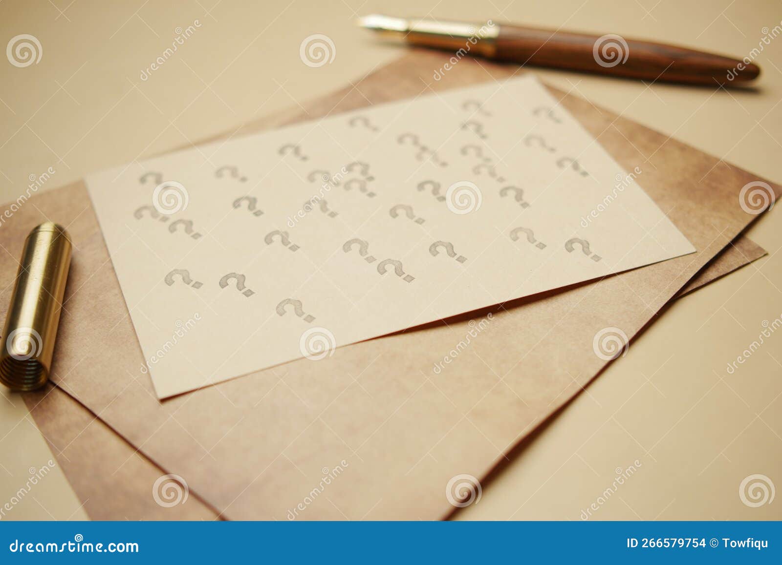 High Angle View of Question Mark on Paper on Office Desk Stock Photo ...