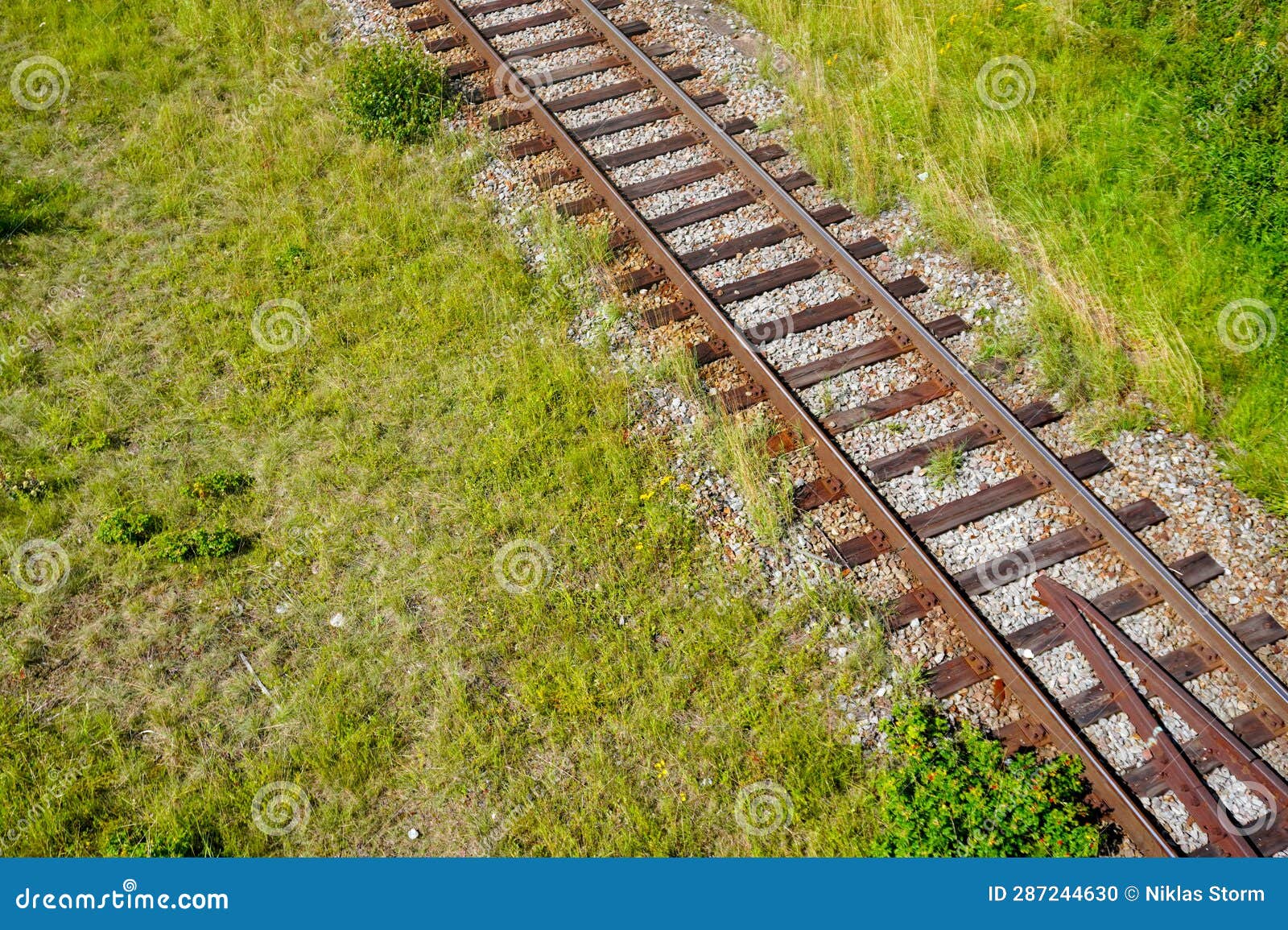 High Angle View of Railroad Tracks Stock Photo - Image of outdoors ...