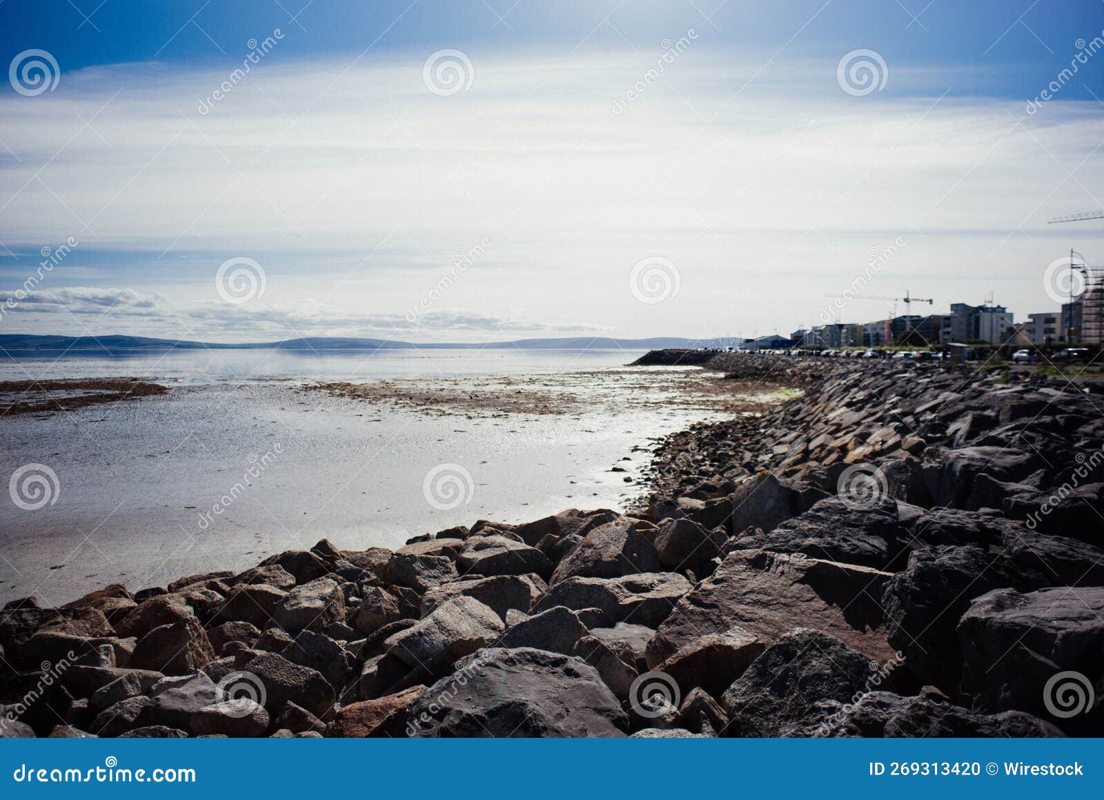 High-angle View of Rocky Galway Ireland Salthill Beach. Stock Photo ...