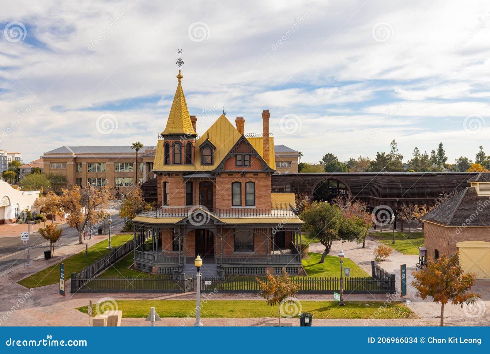 High Angle View of the Rosson House Museum Stock Photo - Image of angle ...
