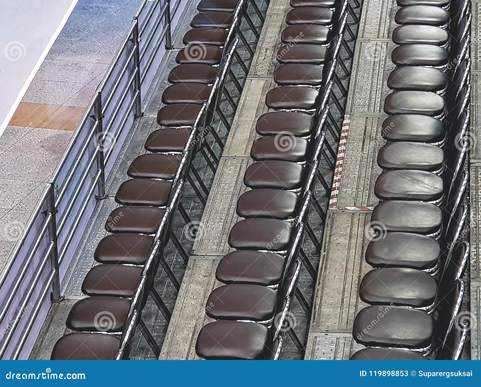 High Angle View of Rows of Chairs Stock Image - Image of inside, event ...