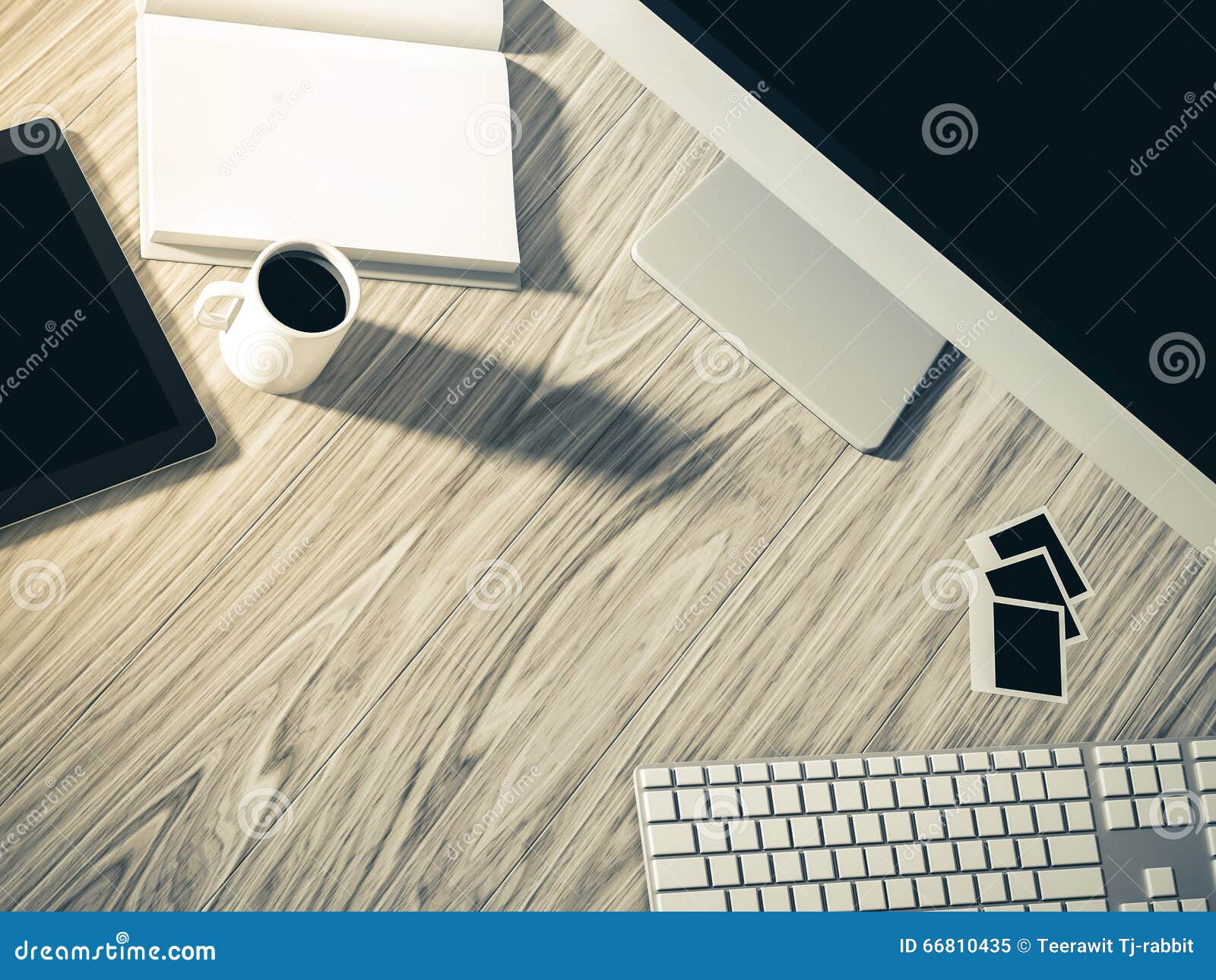 High Angle View of a Setting Table of Business Workplace. Stock ...