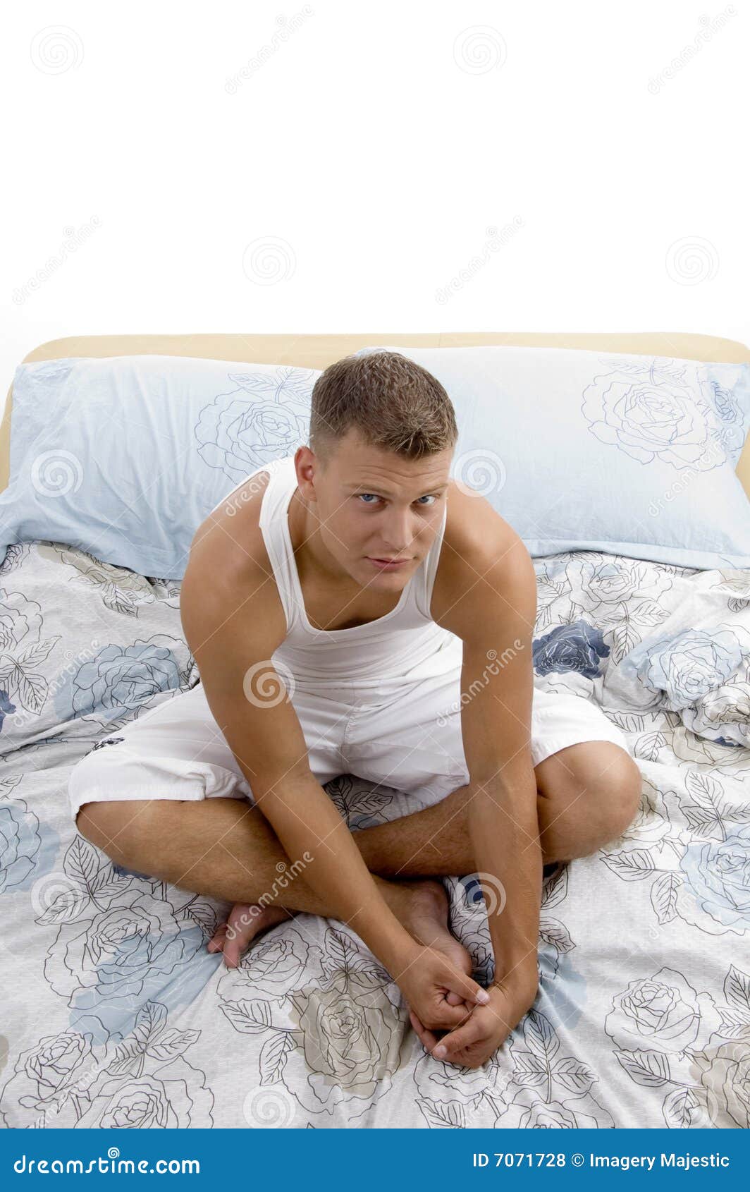 High Angle View of Sitting Handsome Male Stock Photo - Image of indoors ...