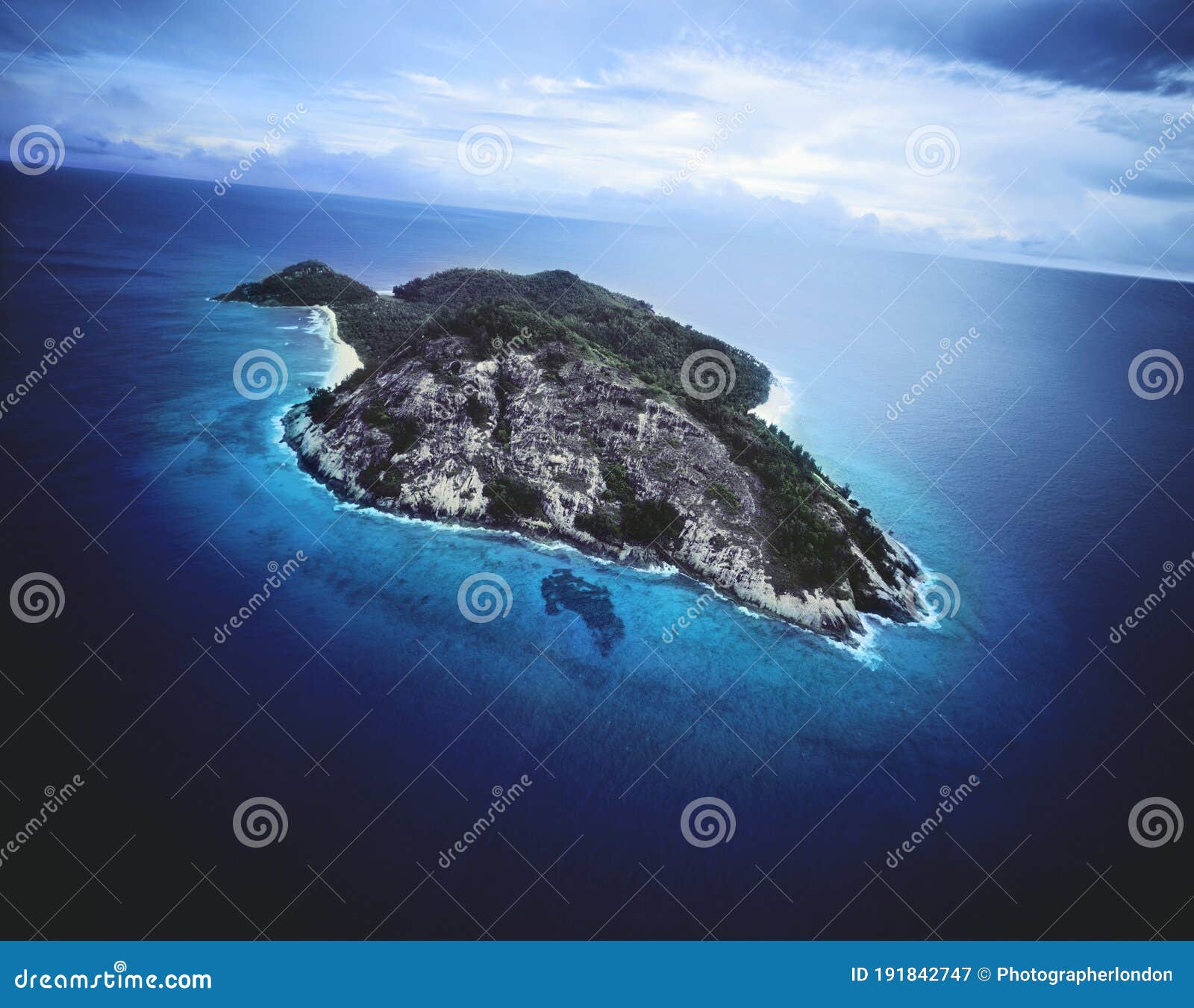 Aerial View of a Small Island Stock Image - Image of away, outside ...