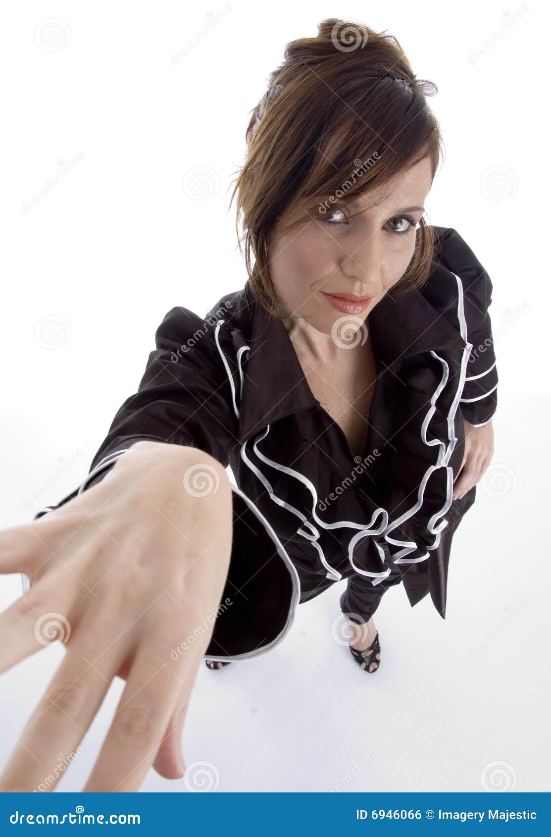 High Angle View of Smiling Female Stock Photo - Image of lovely, adult ...