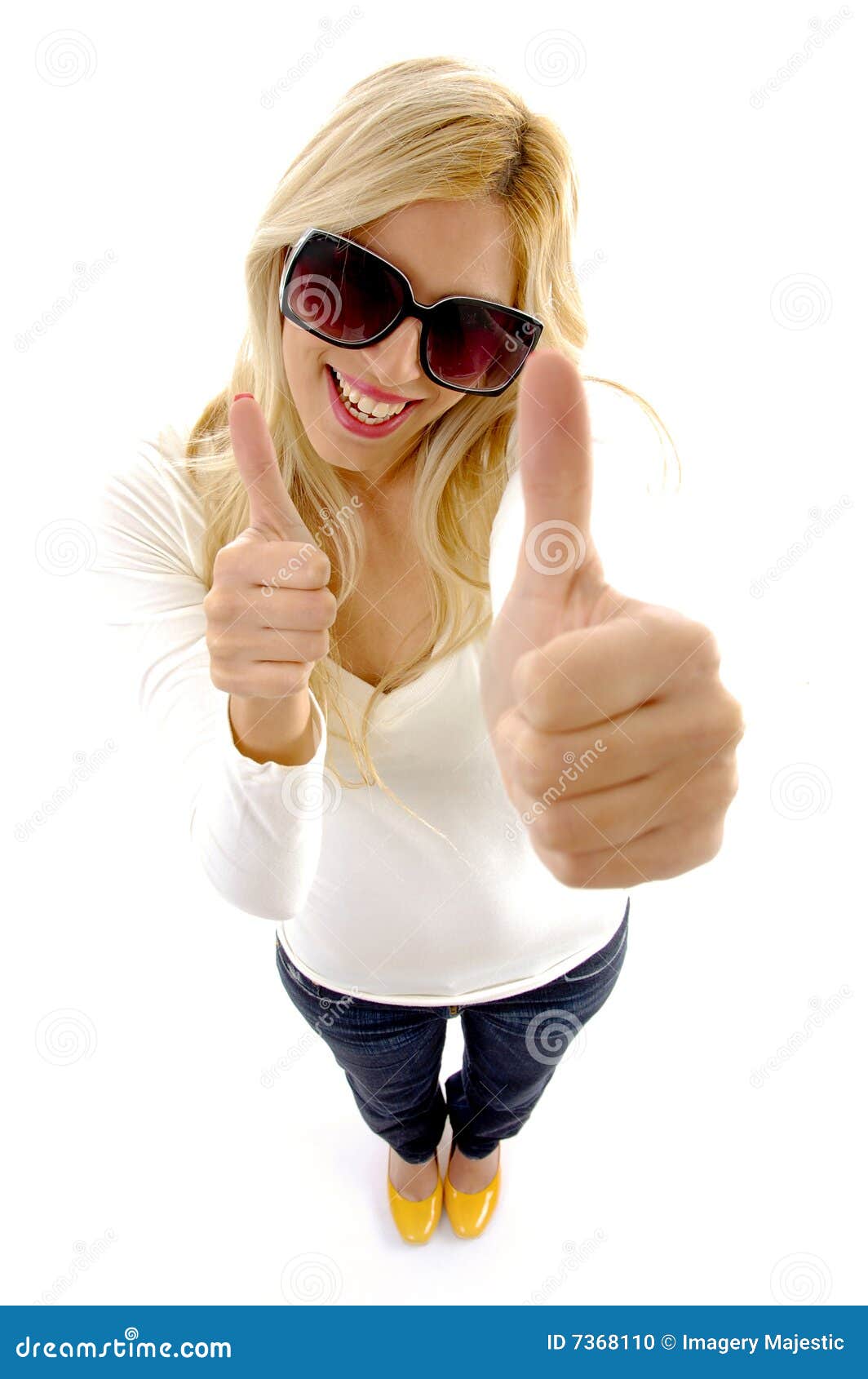 High Angle View of Smiling Female Model Stock Photo - Image of fashion ...