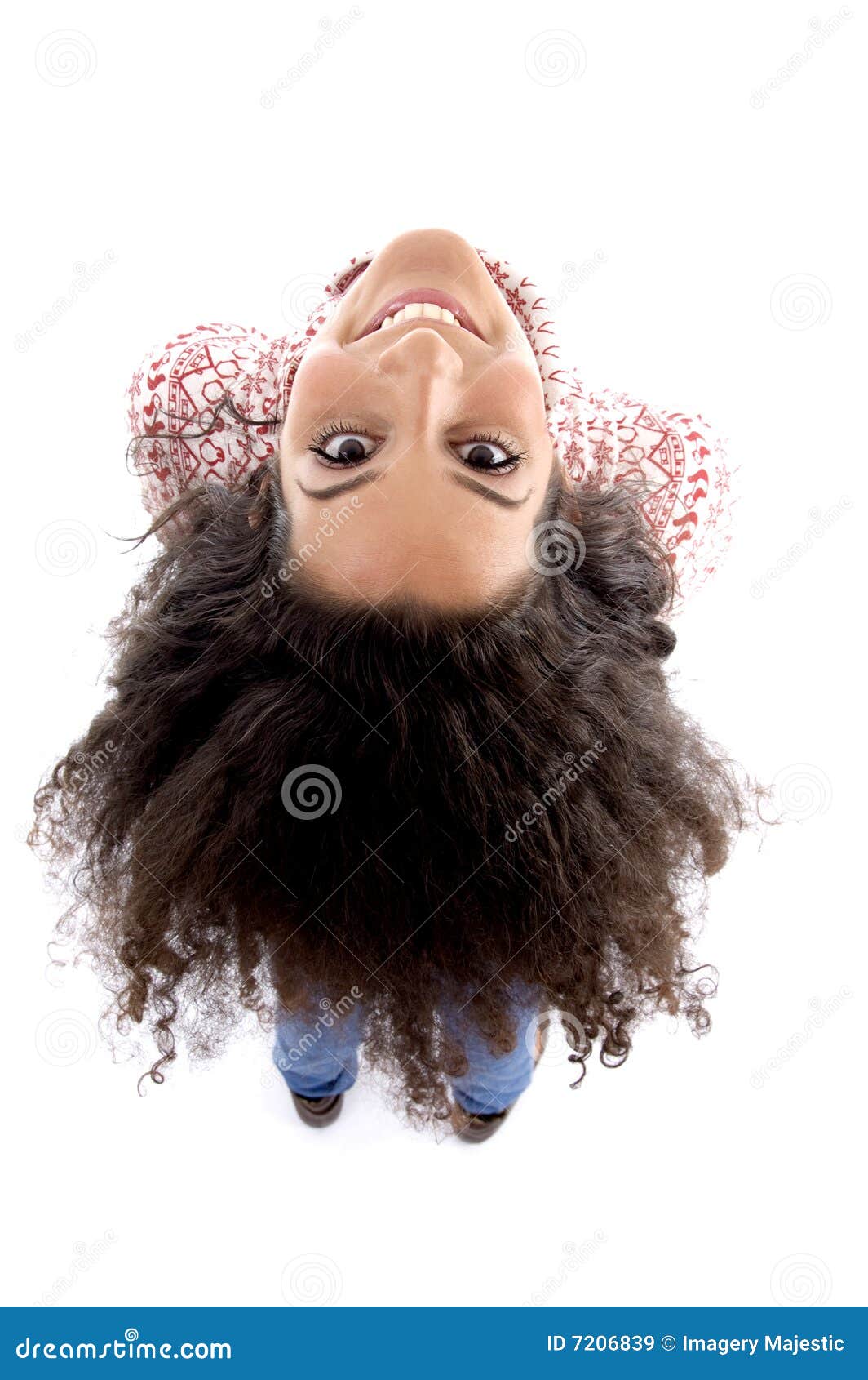 High Angle View of Smiling Young Woman Stock Image - Image of person ...
