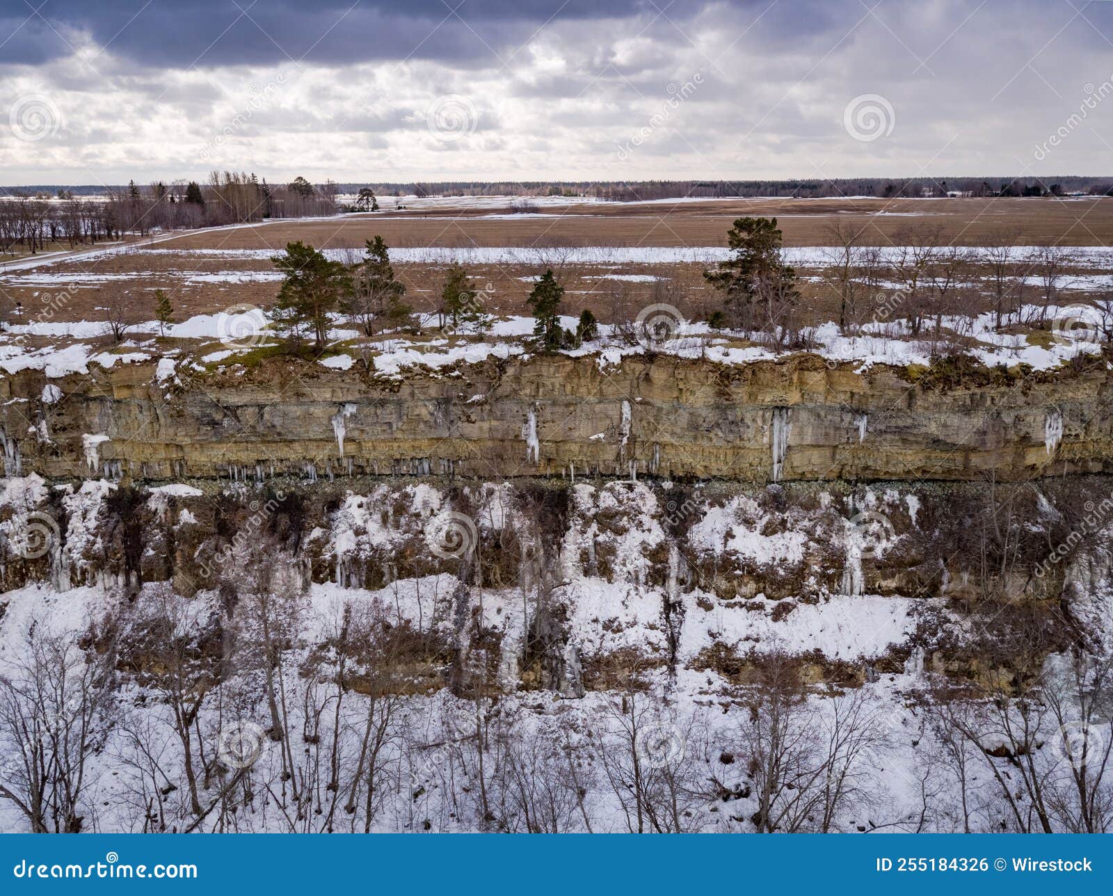 High Angle View of Snowy Land Stock Photo - Image of deserted, nature ...
