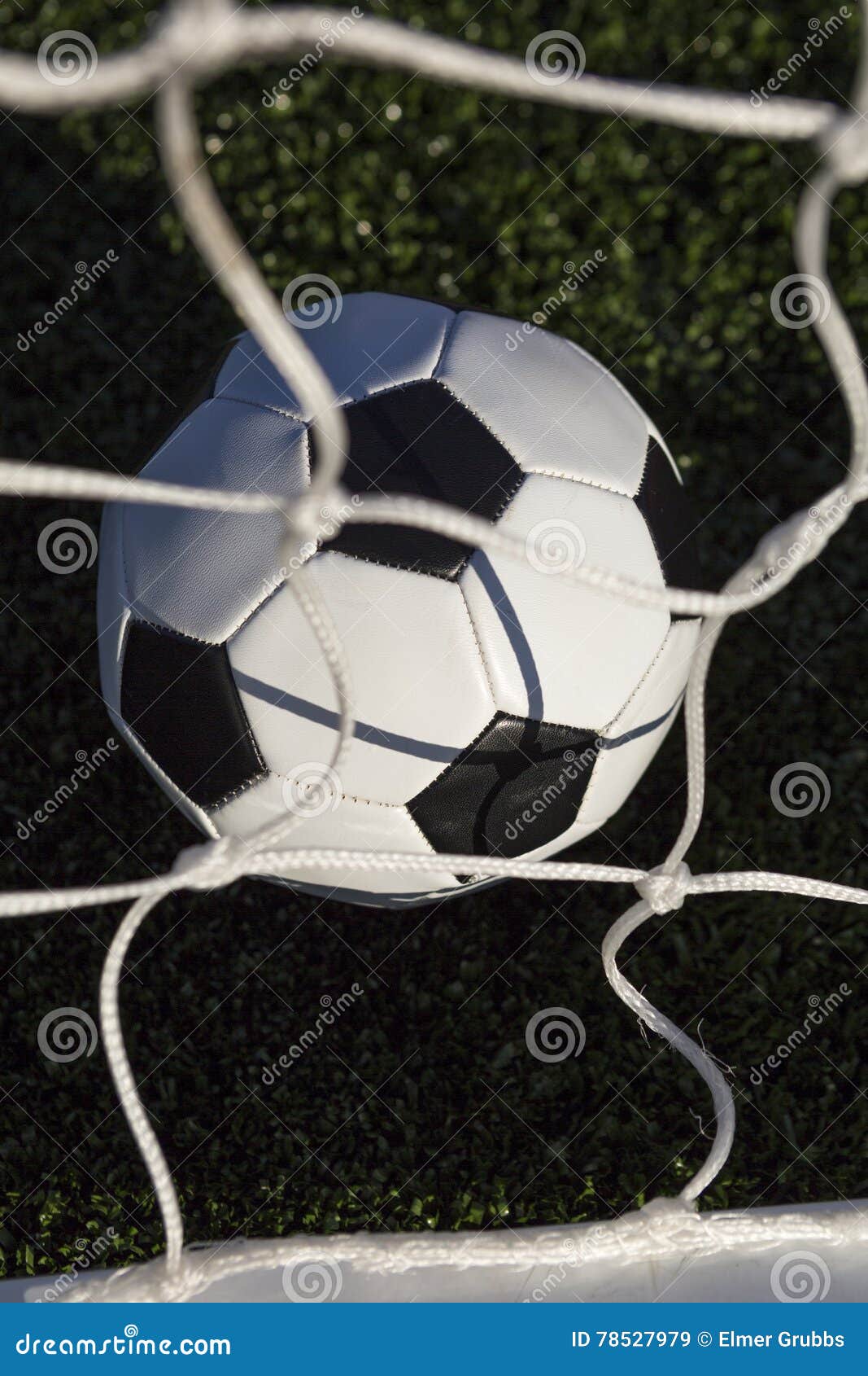 High Angle View of Soccer Ball and Net Stock Image - Image of ...