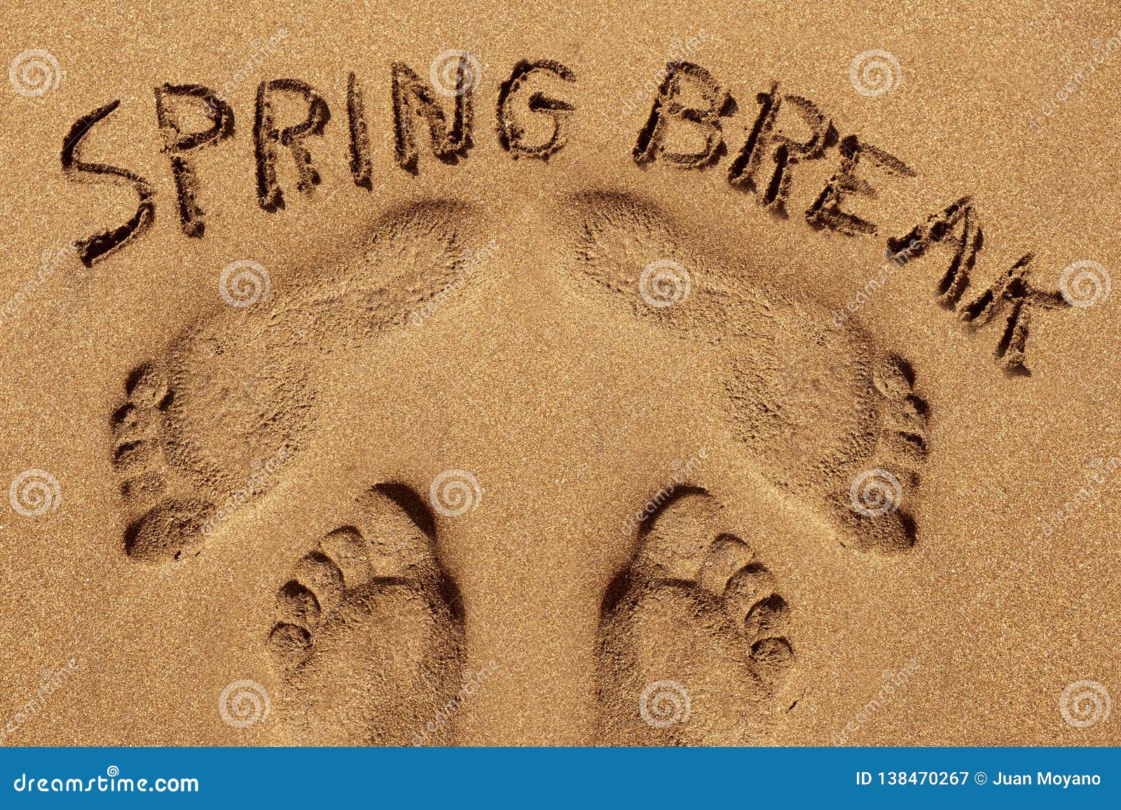 Text Spring Break in the Sand of a Beach Stock Image - Image of leisure ...
