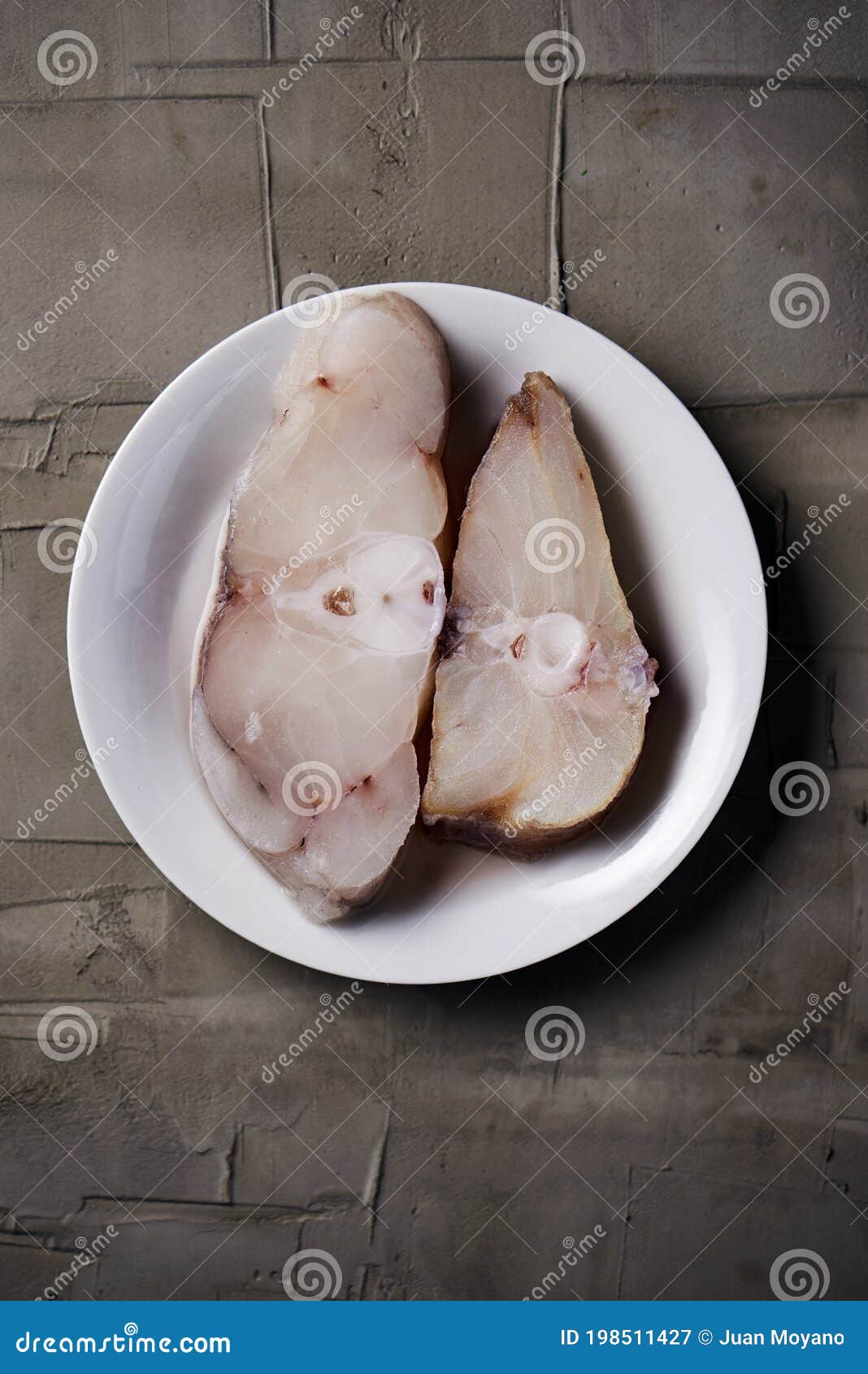Slices of Raw Monkfish in a Plate Stock Image - Image of gastronomy ...