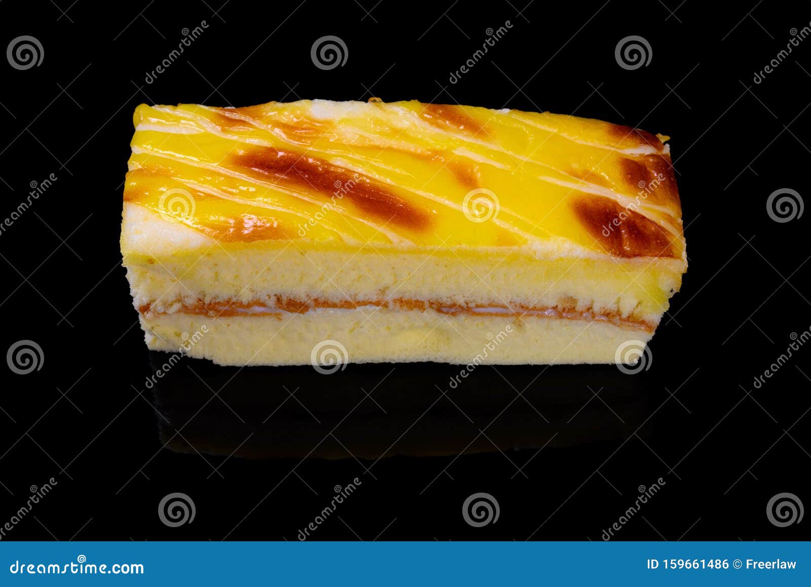 High Angle View Square Shape Cheese Cake on Black Stock Photo - Image ...