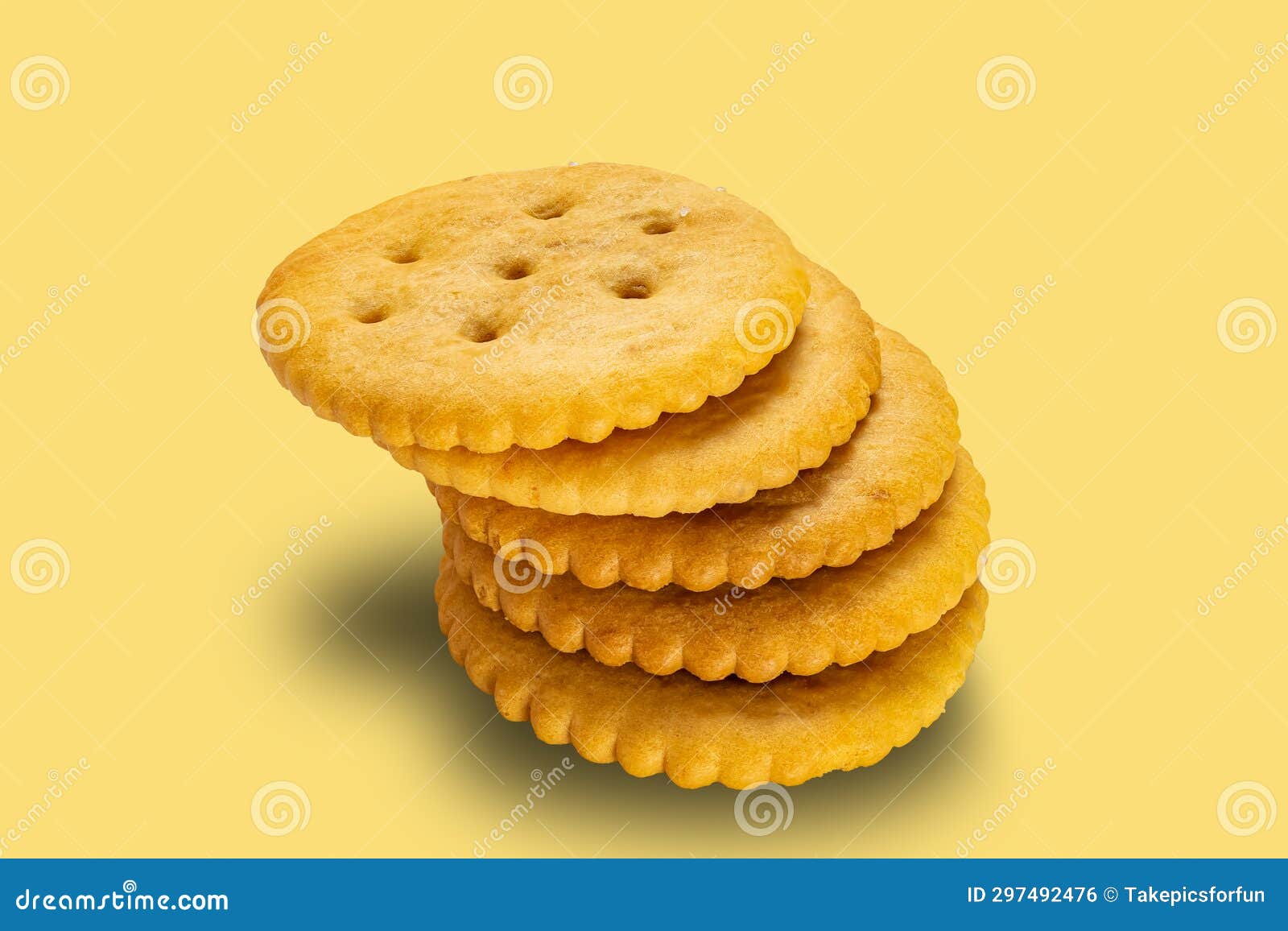 High Angle View Stack of Salted Round Crackers Stock Photo - Image of ...