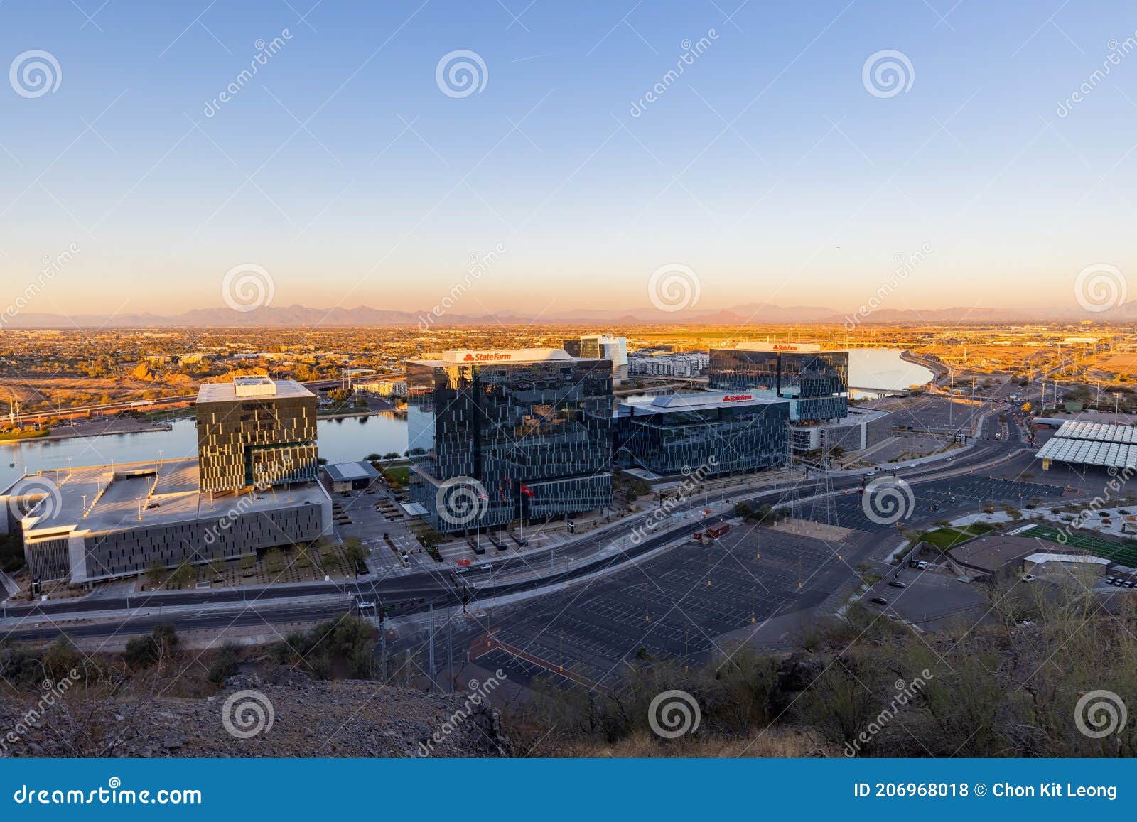 High Angle View of the Tempe Cityscape from a Mountain Stock Photo ...