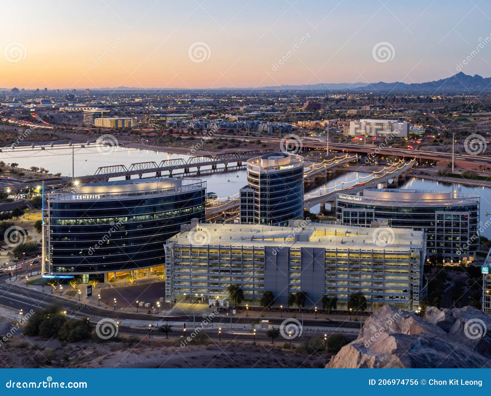 High Angle View of the Tempe Cityscape from a Mountain Editorial Photo ...