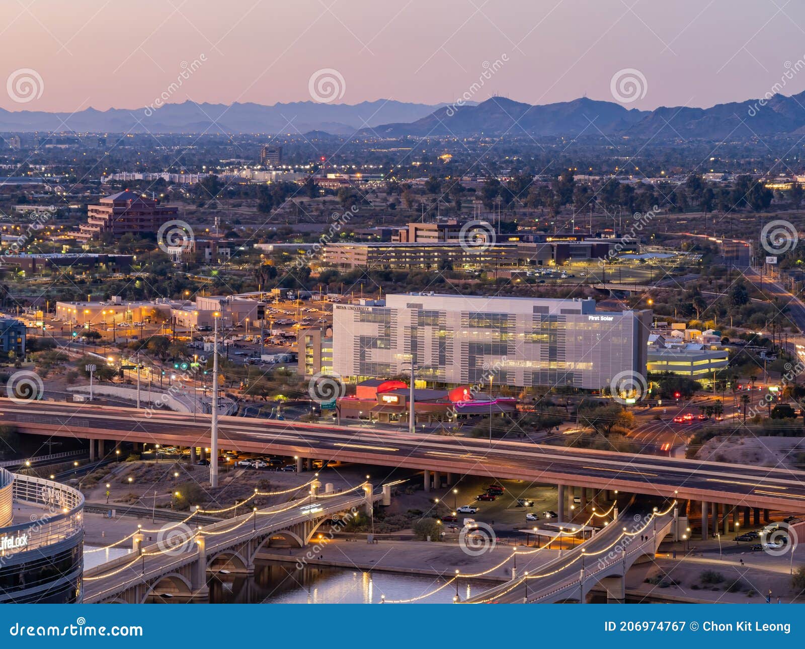 High Angle View of the Tempe Cityscape from a Mountain Editorial ...