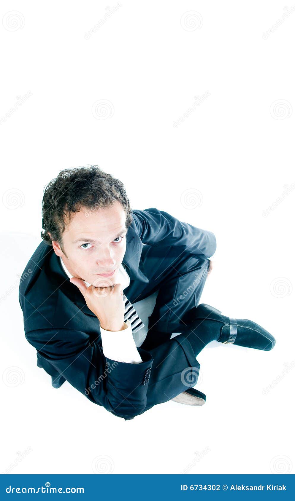 High Angle View of Thoughtful Businessman Stock Photo - Image of ...