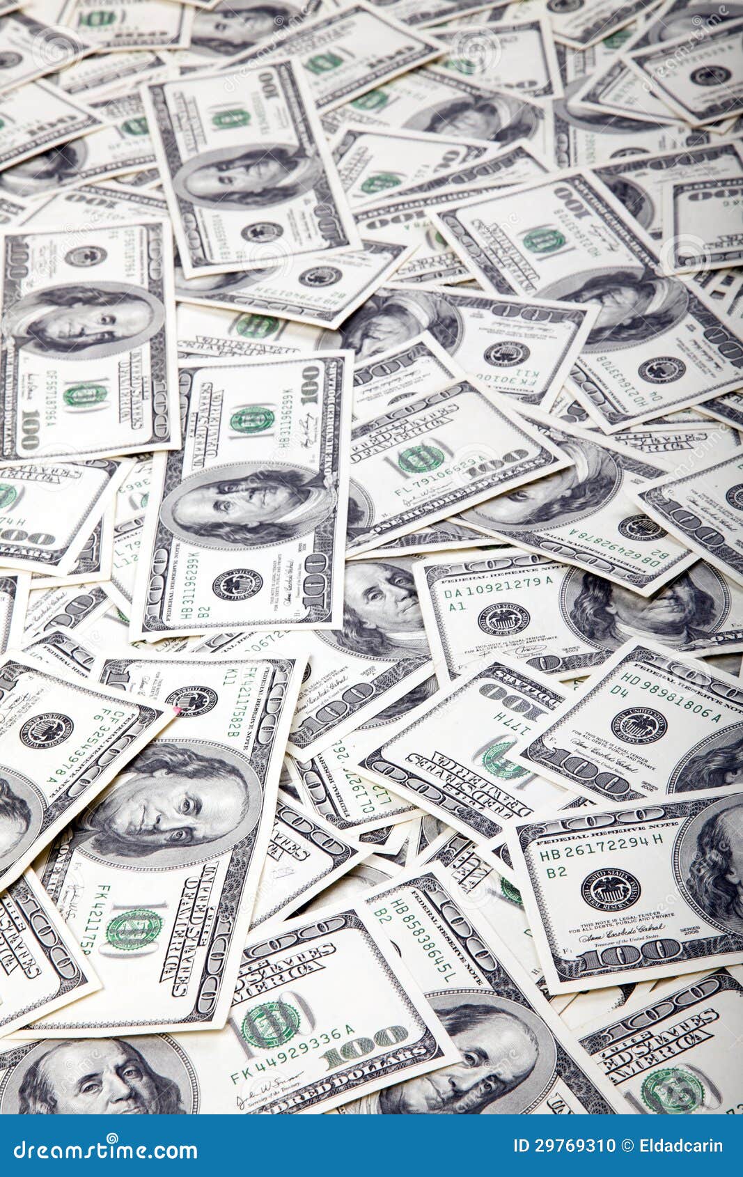 One Hundred Dollar Bills Background - Mess Stock Photo - Image of ...