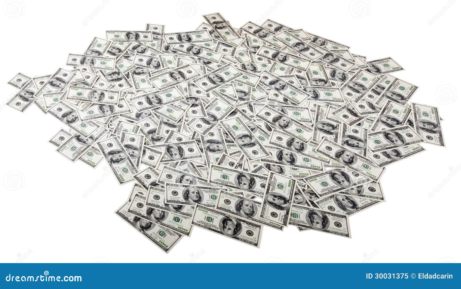 Isolated One Hundred Dollar Bills Background - Mess Stock Image - Image ...