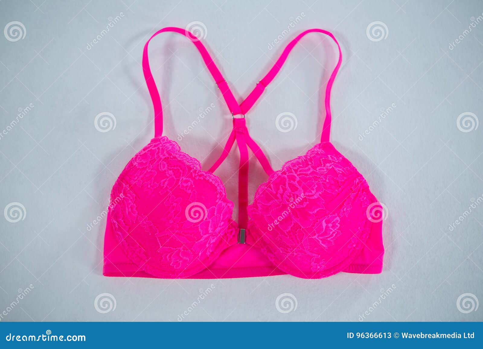 High Angle View of Vibrant Pink Bra Stock Image - Image of seductive ...