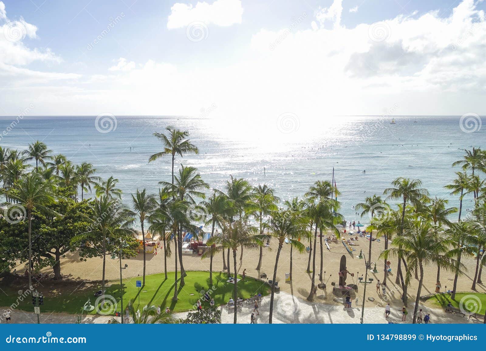 High Angle View of Waikiki Beach, O`ahu, Hawaii Stock Image - Image of ...