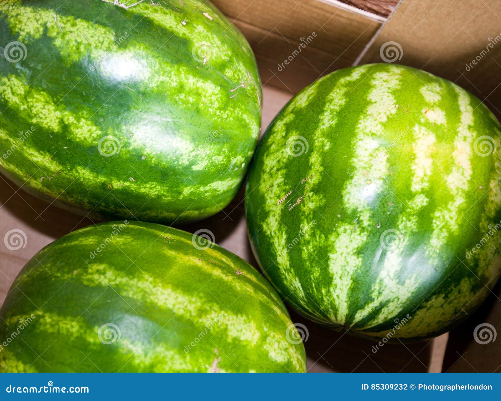 High Angle View of Watermelons in Grocery Store Stock Photo - Image of ...