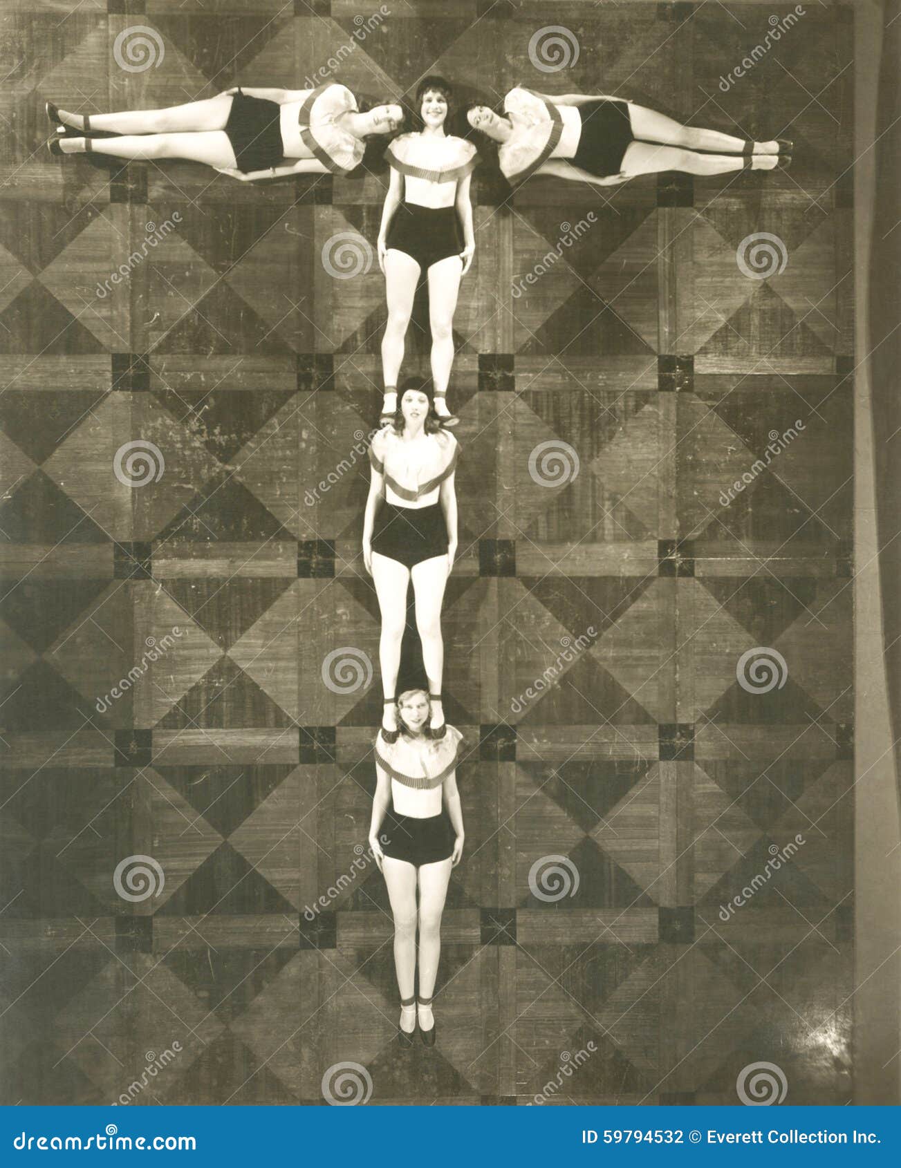 High Angle View of Women Forming the Letter T Stock Photo - Image of ...