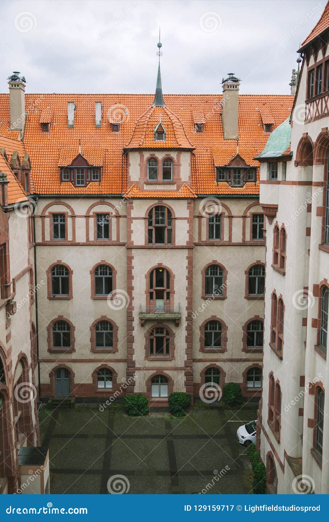 High Angle View of Yard and Buildings in Hannover Stock Image - Image ...