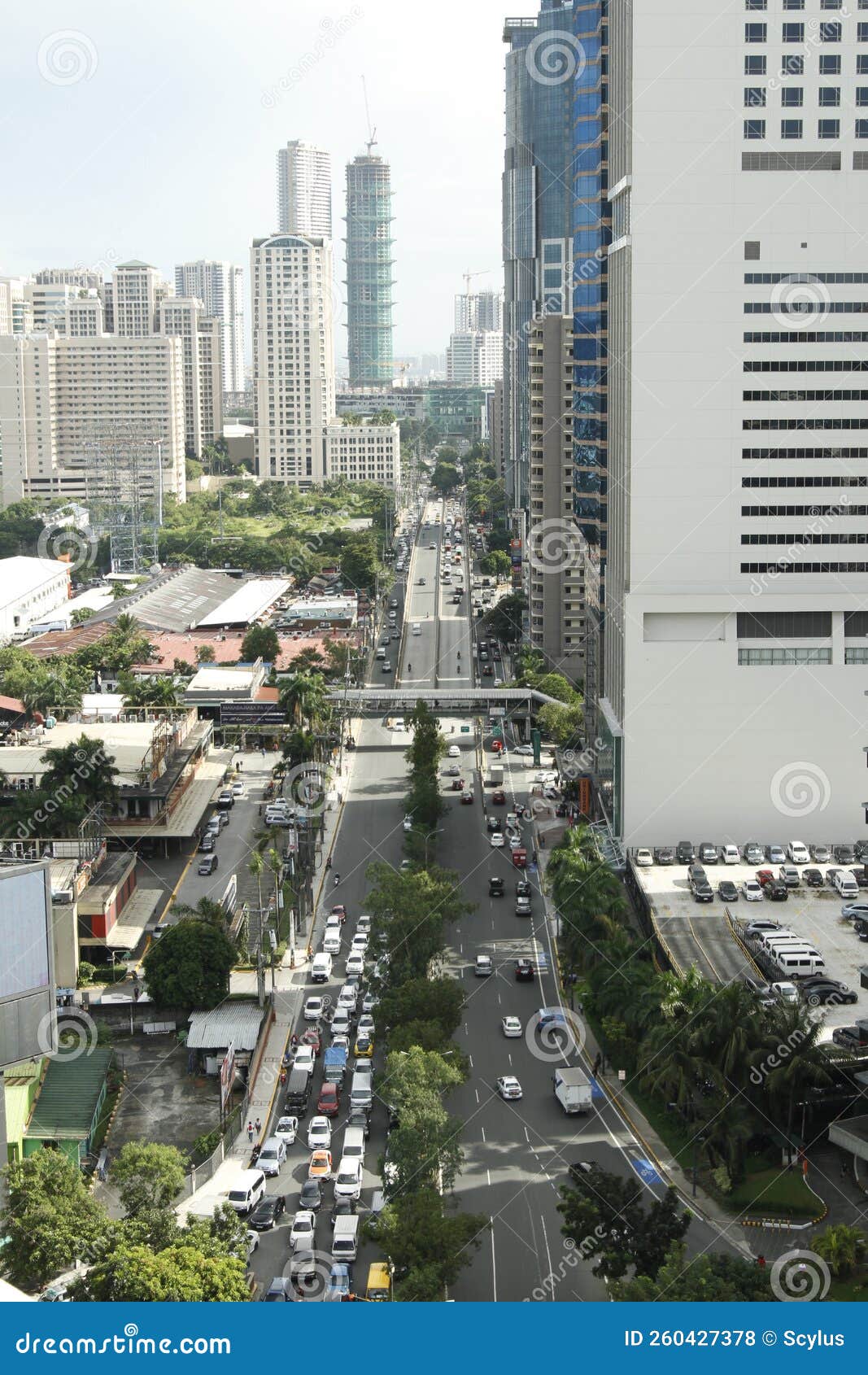 High Angled View of a Street in the Philippines Stock Photo - Image of ...