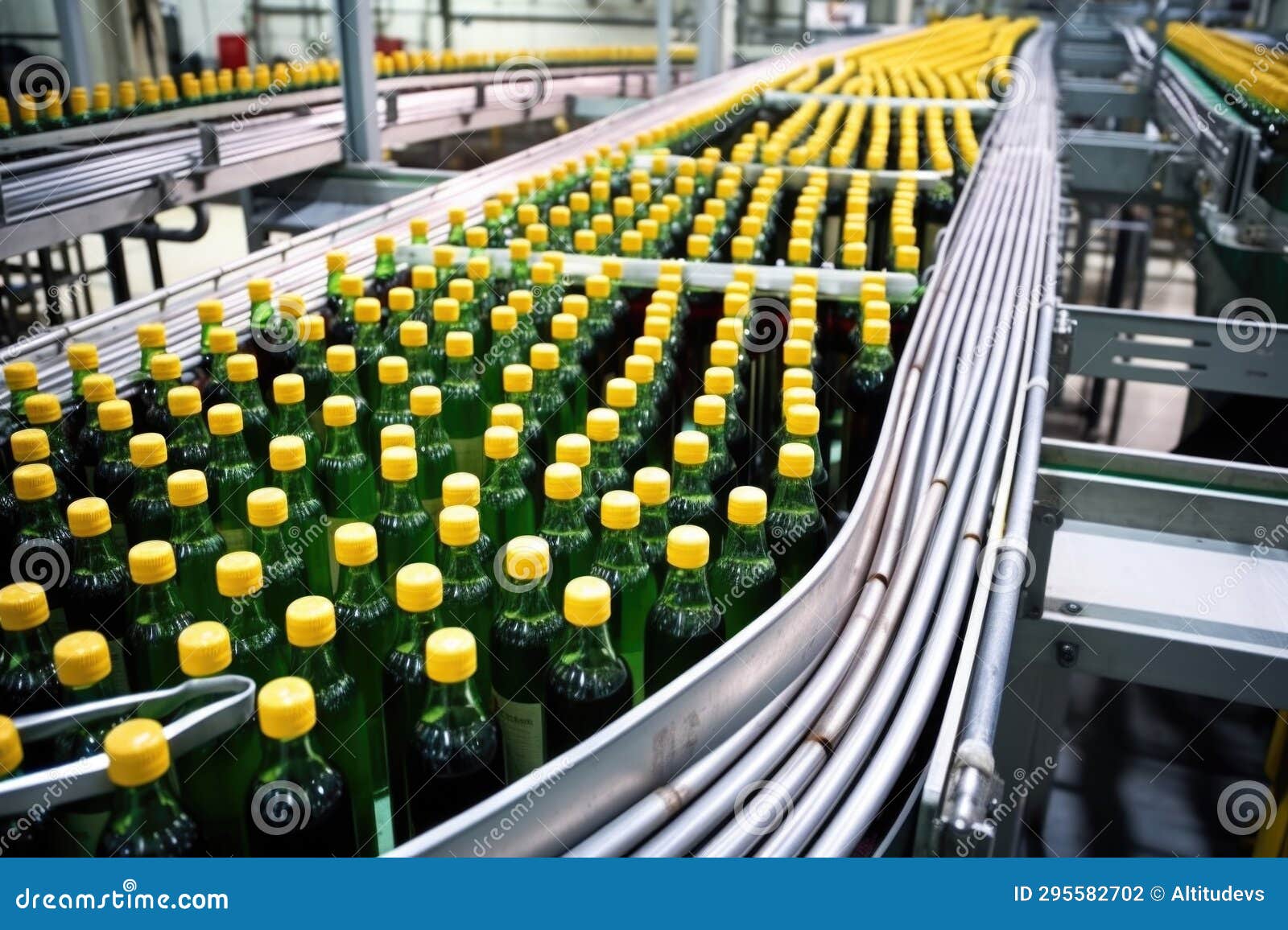 High Angles Of Conveyor Belts With Unlabelled Bottles Royalty-Free Stock Image | CartoonDealer ...