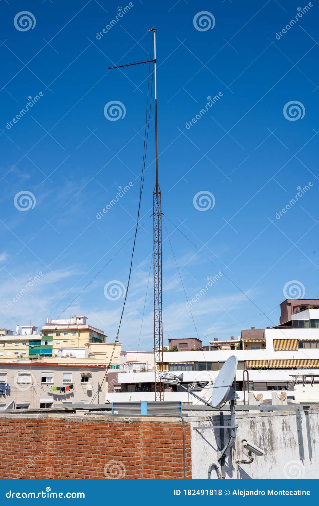 Antenna Mast With Many Satellite Shots, Parabolants And Directional ...