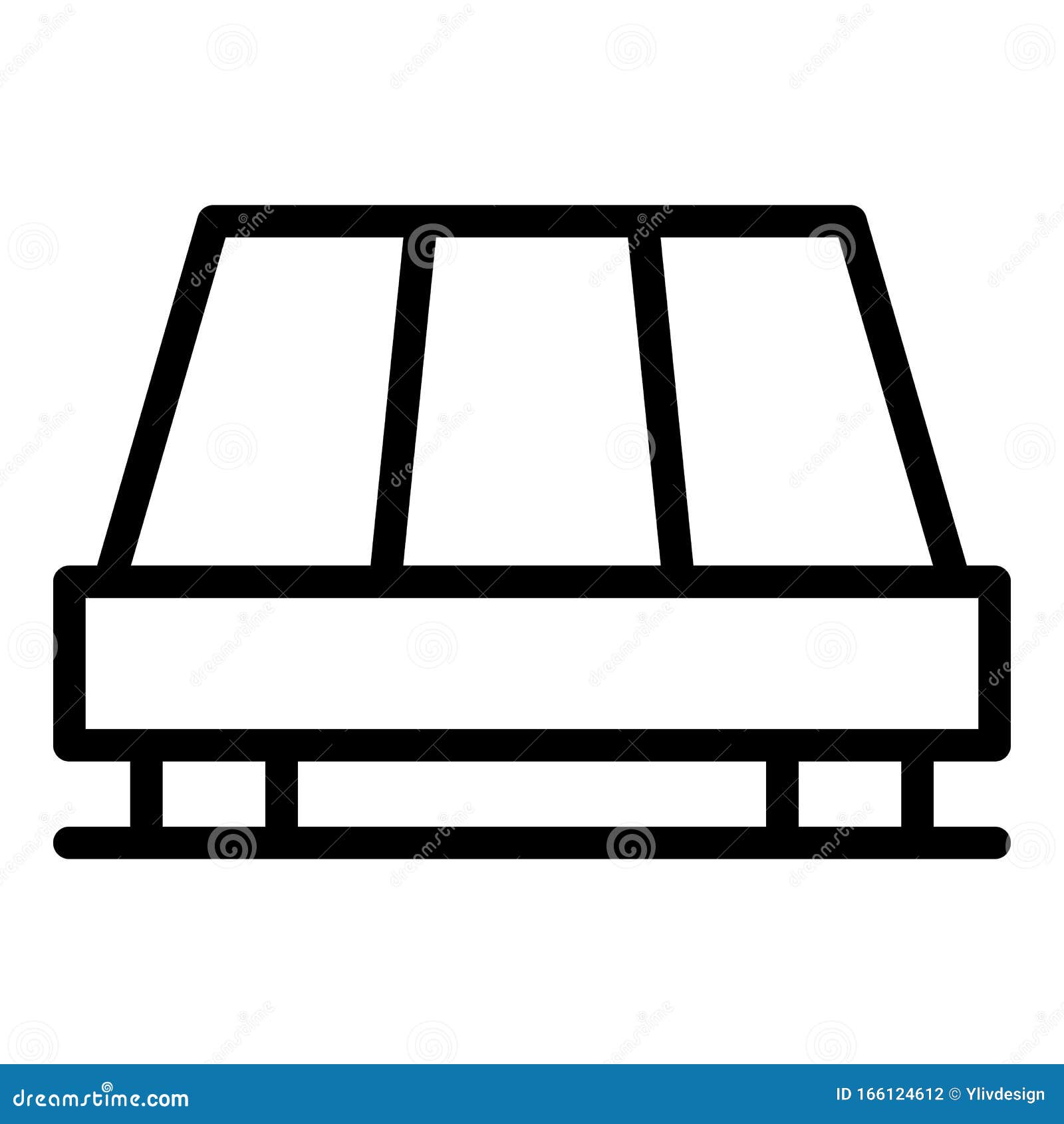 High Back Bench Icon, Outline Style Stock Vector - Illustration of icon ...