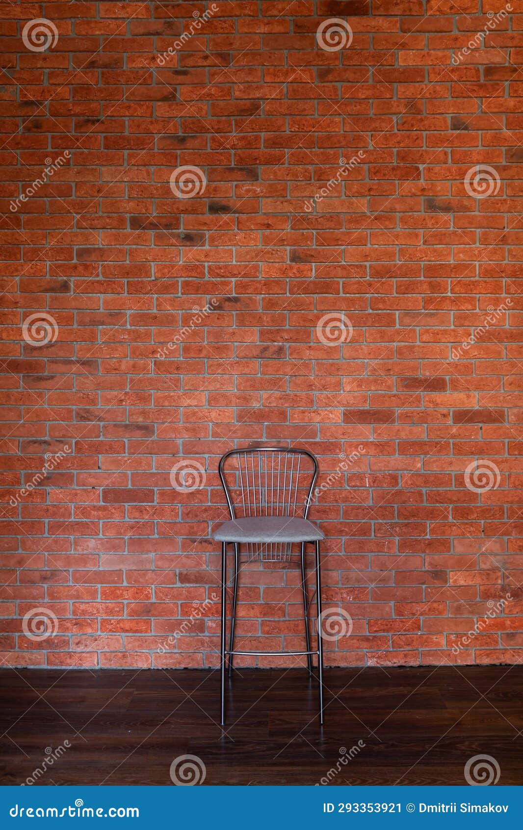 High Bar Stool Against a Brick Wall Stock Image - Image of architecture ...